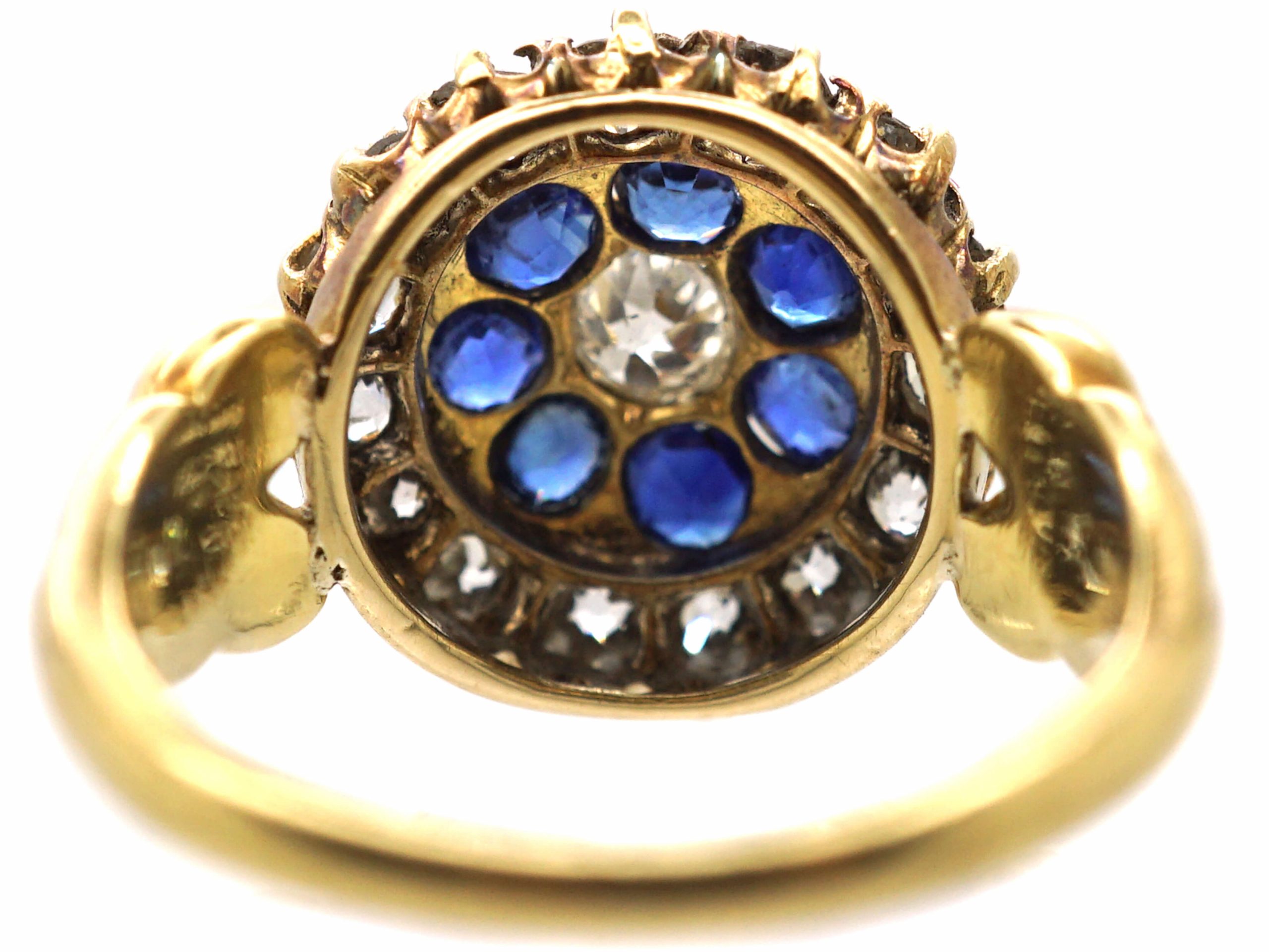 Edwardian 18ct Gold Cluster Ring set with Sapphires & Diamonds with ...