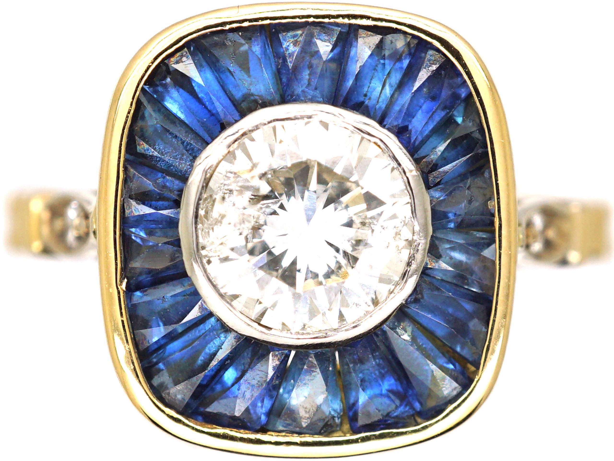 French Early 20th Century 18ct Gold & Platinum, Diamond & Sapphire ...