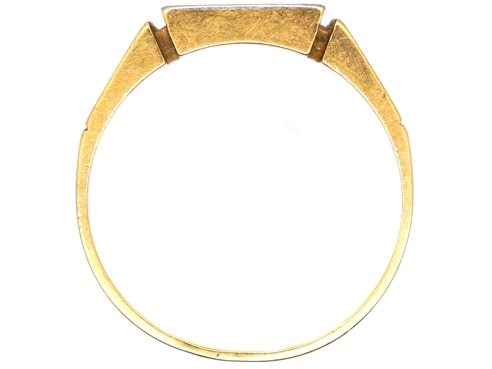 Art Deco 18ct Gold & Platinum Square Top Ring set with a Diamond (843W ...