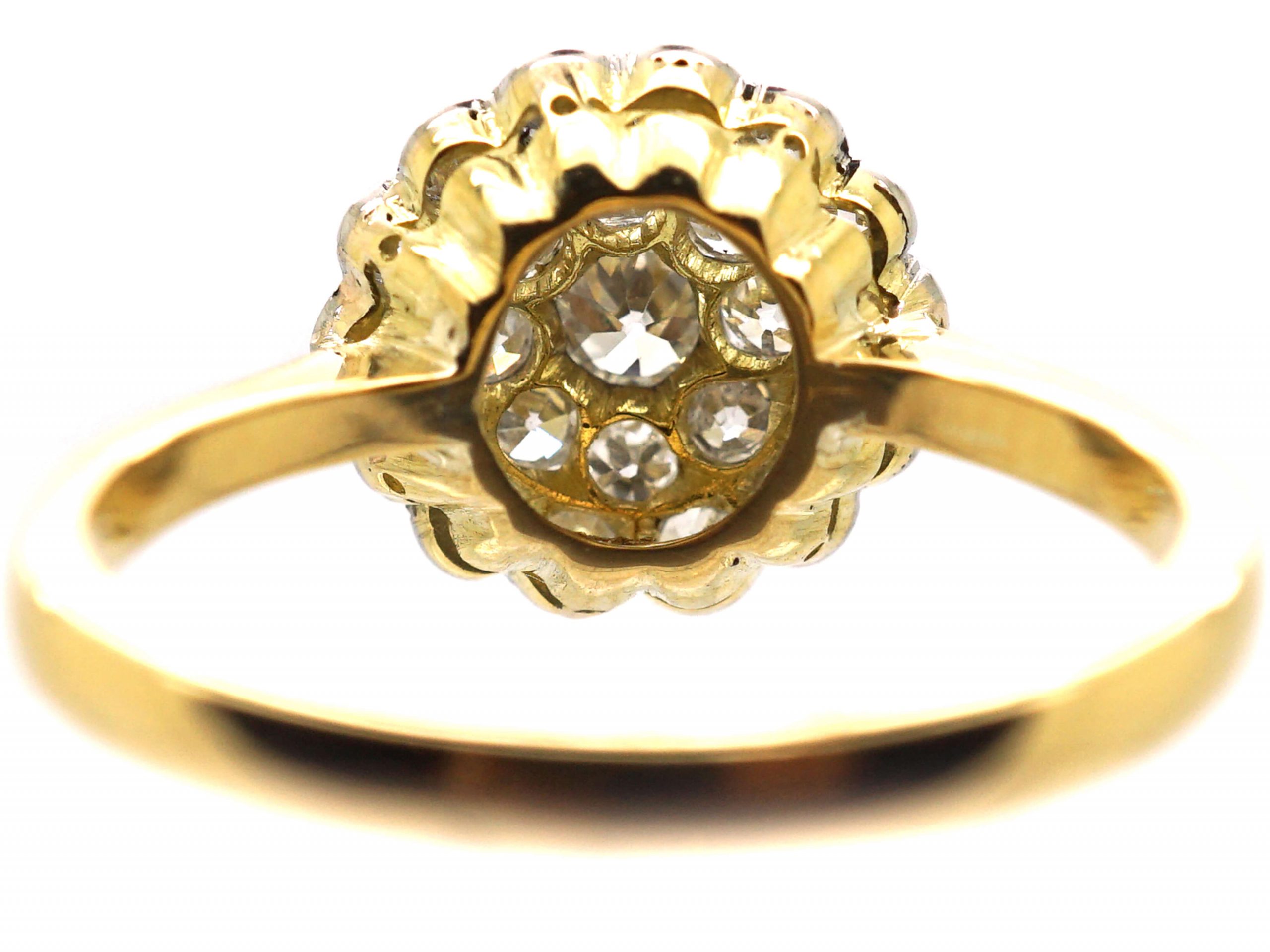 Edwardian 18ct Gold & Platinum, Diamond Flower Cluster Ring (848W ...