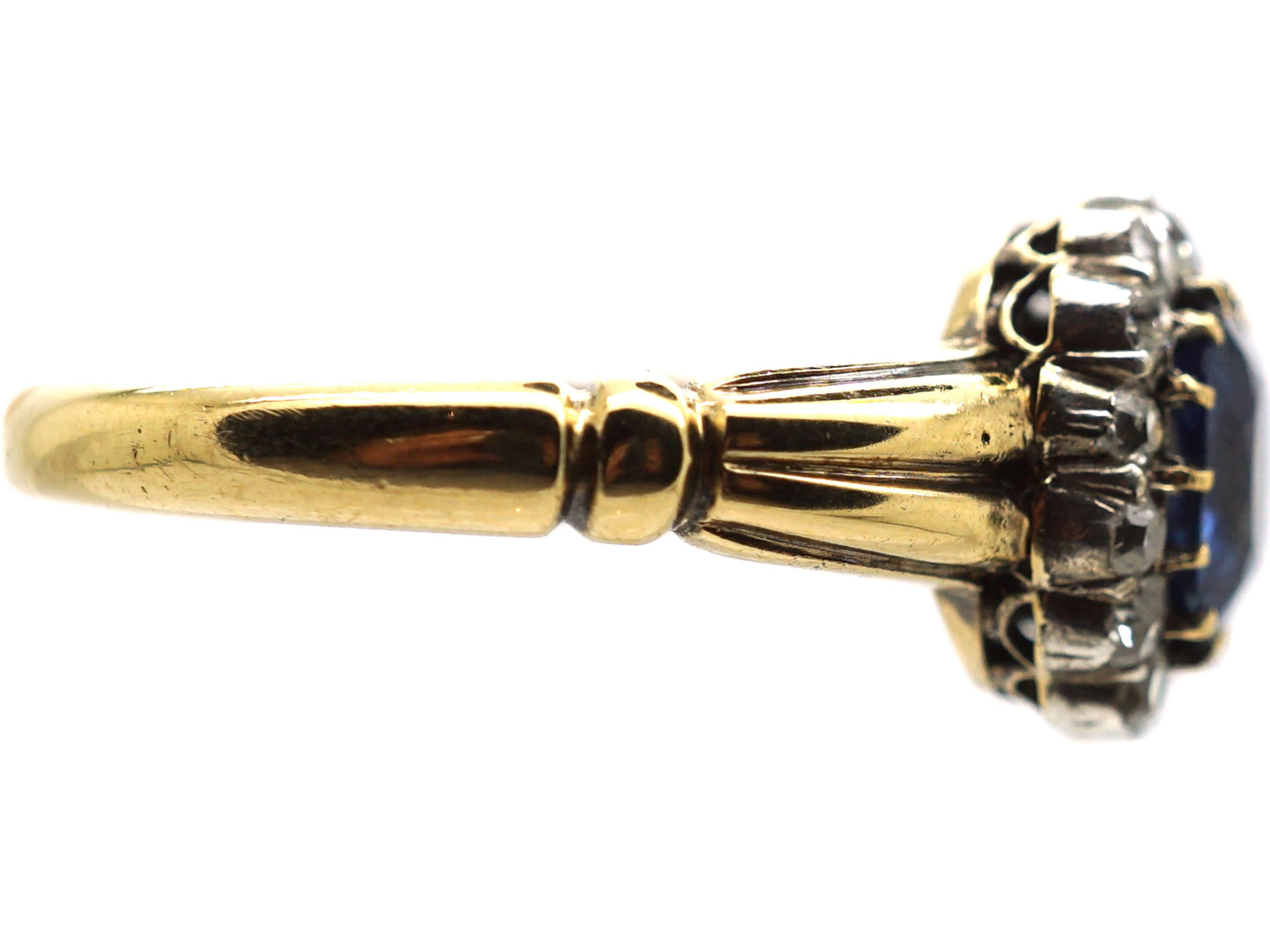 Edwardian 18ct Gold, Sapphire & Diamond Cluster Ring (899W) | The ...