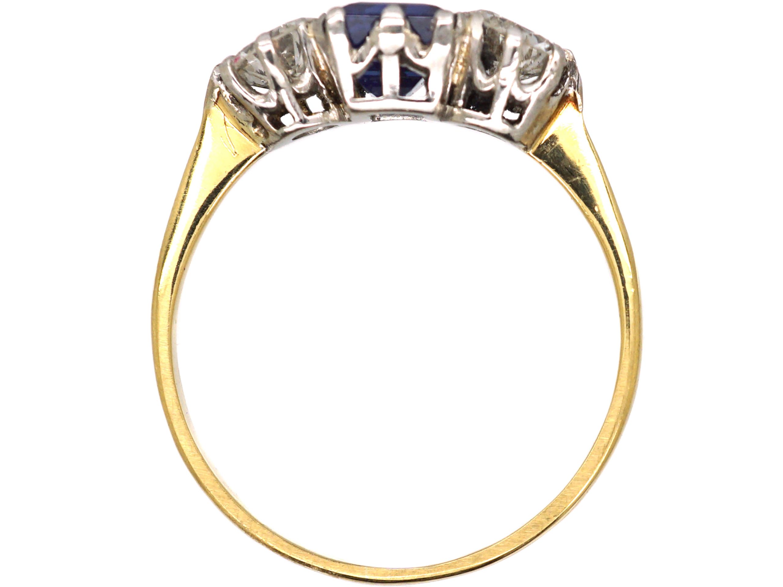 Early 20th Century 18ct Gold & Platinum, Sapphire & Diamond Three Stone ...