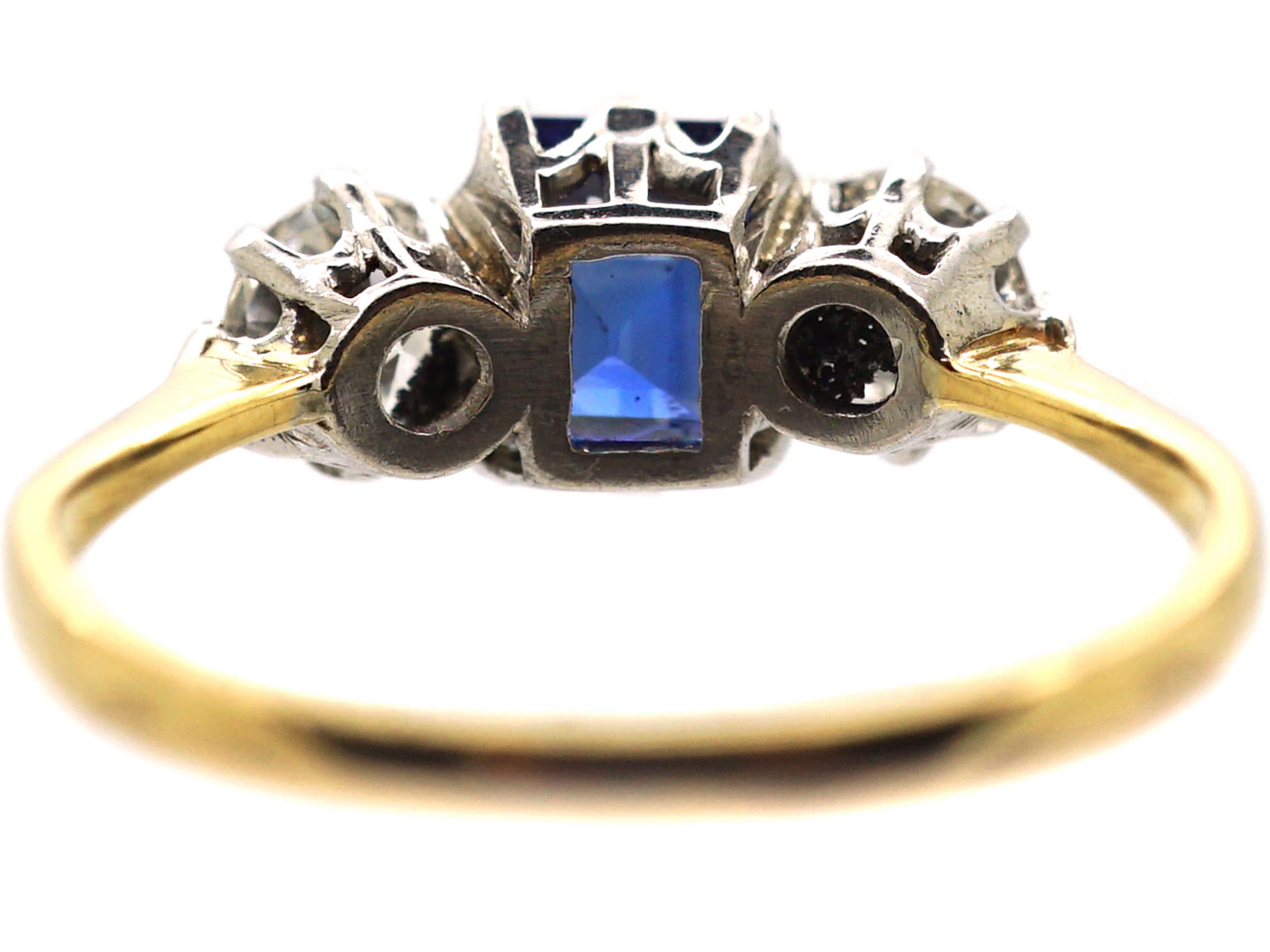 Early 20th Century 18ct Gold & Platinum, Sapphire & Diamond Three Stone ...