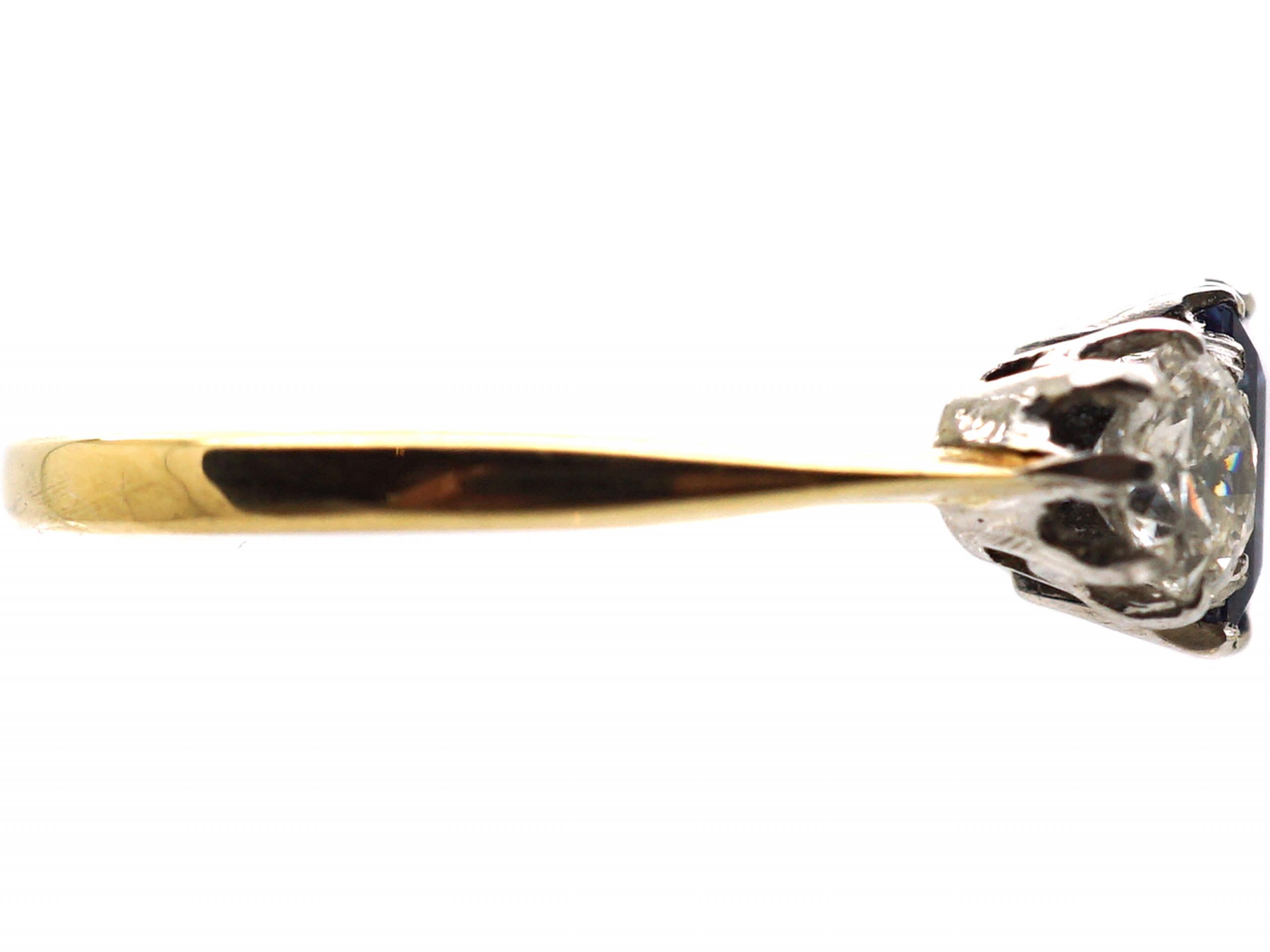 Early 20th Century 18ct Gold & Platinum, Sapphire & Diamond Three Stone ...