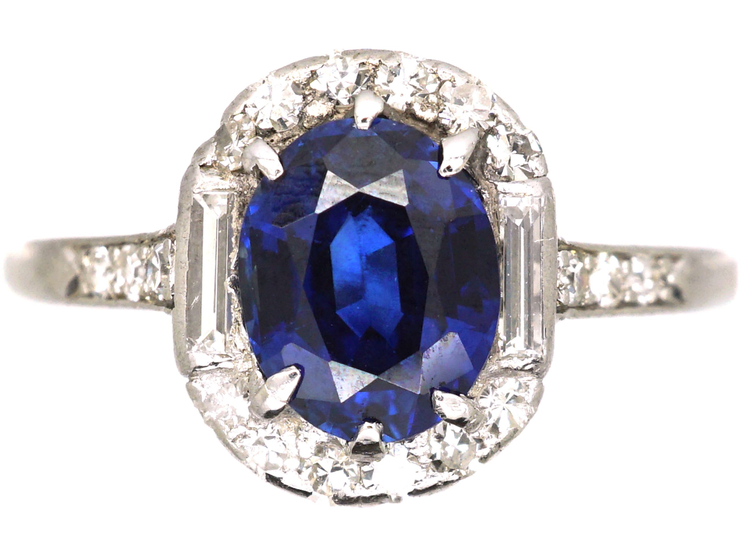 Early 20th Century Platinum, Sapphire & Diamond Ring by Alabaster ...