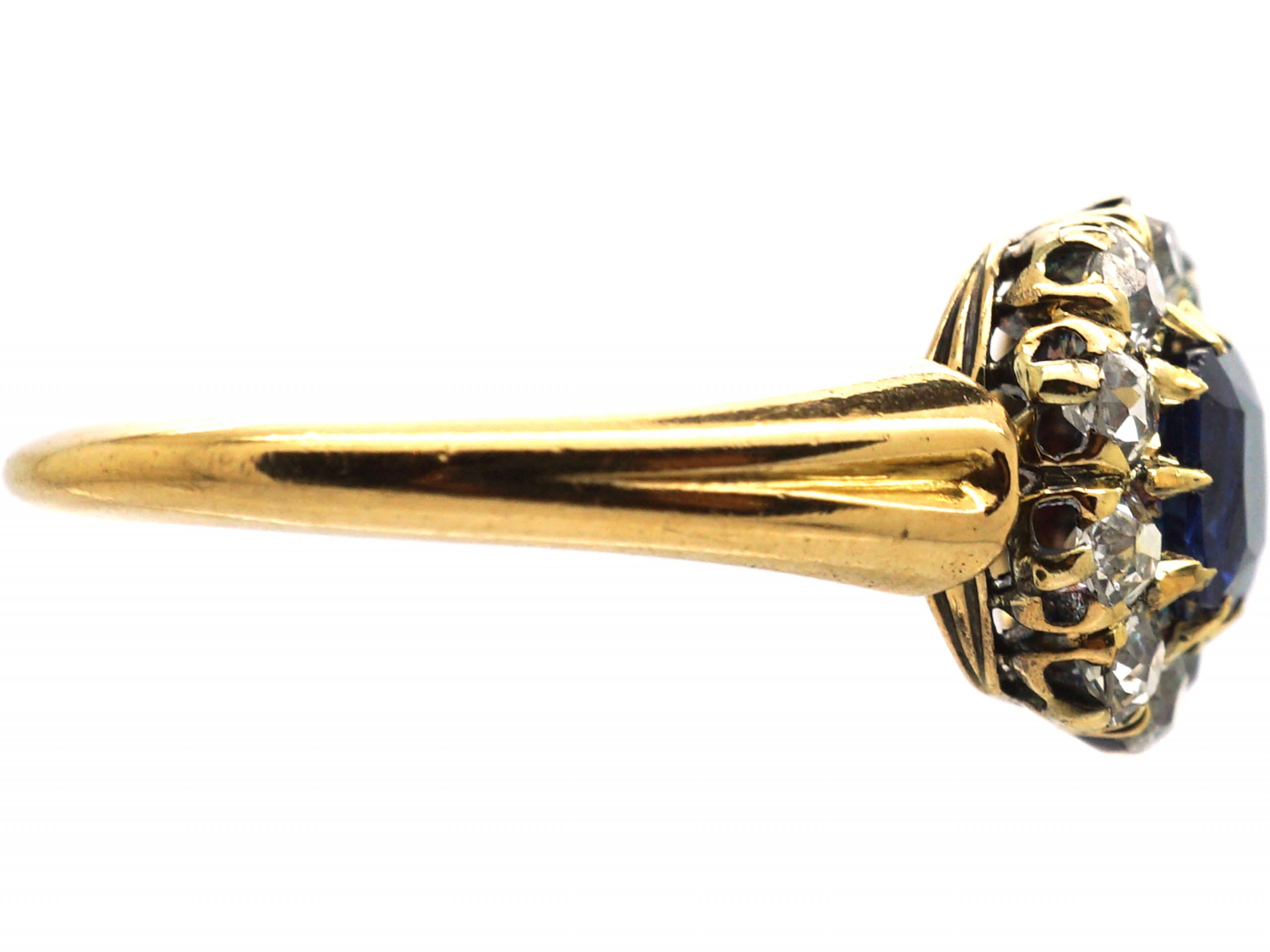 Edwardian 18ct Gold, Sapphire & Diamond Cluster Ring (933W) | The ...