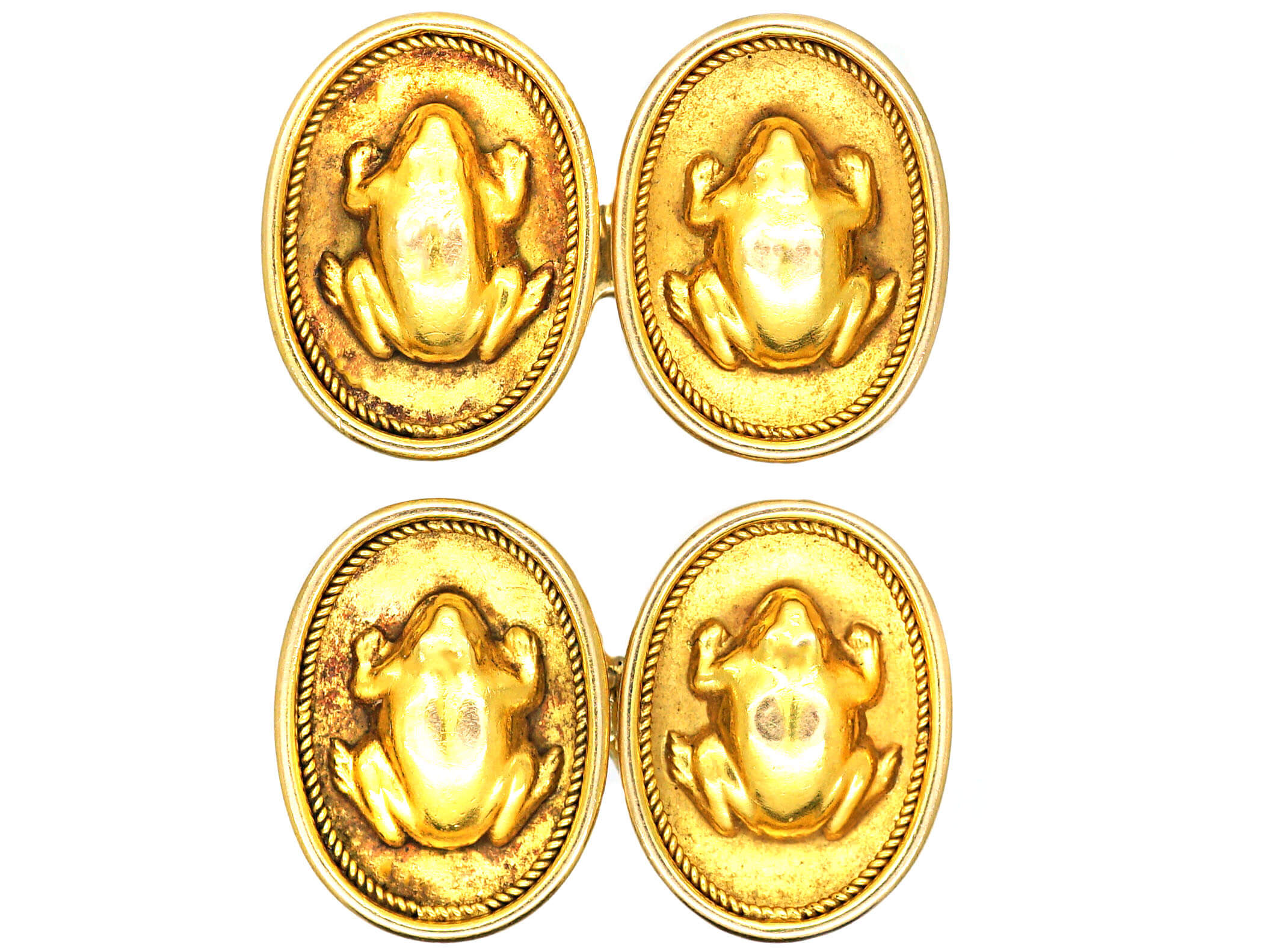 Victorian 15ct Gold Frog Cufflinks (909W) | The Antique Jewellery Company