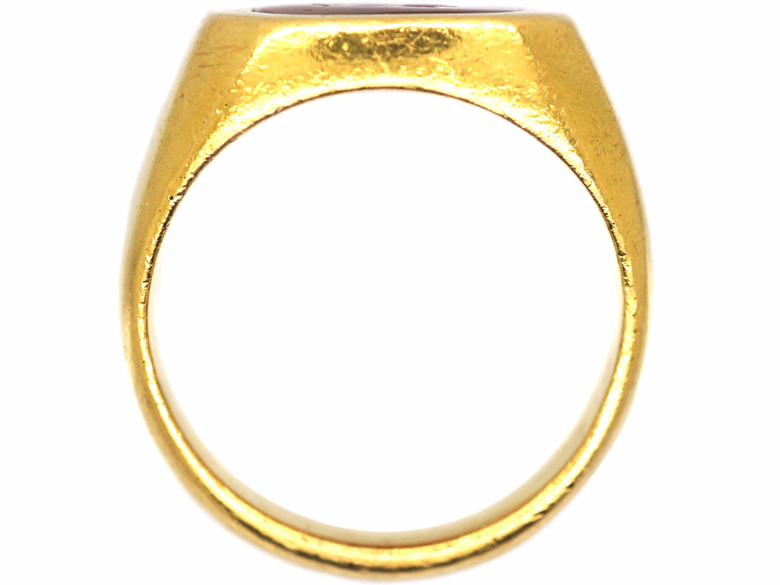 Early 20th Century 18ct Gold Signet Ring with Carnelian Roman Intaglio ...