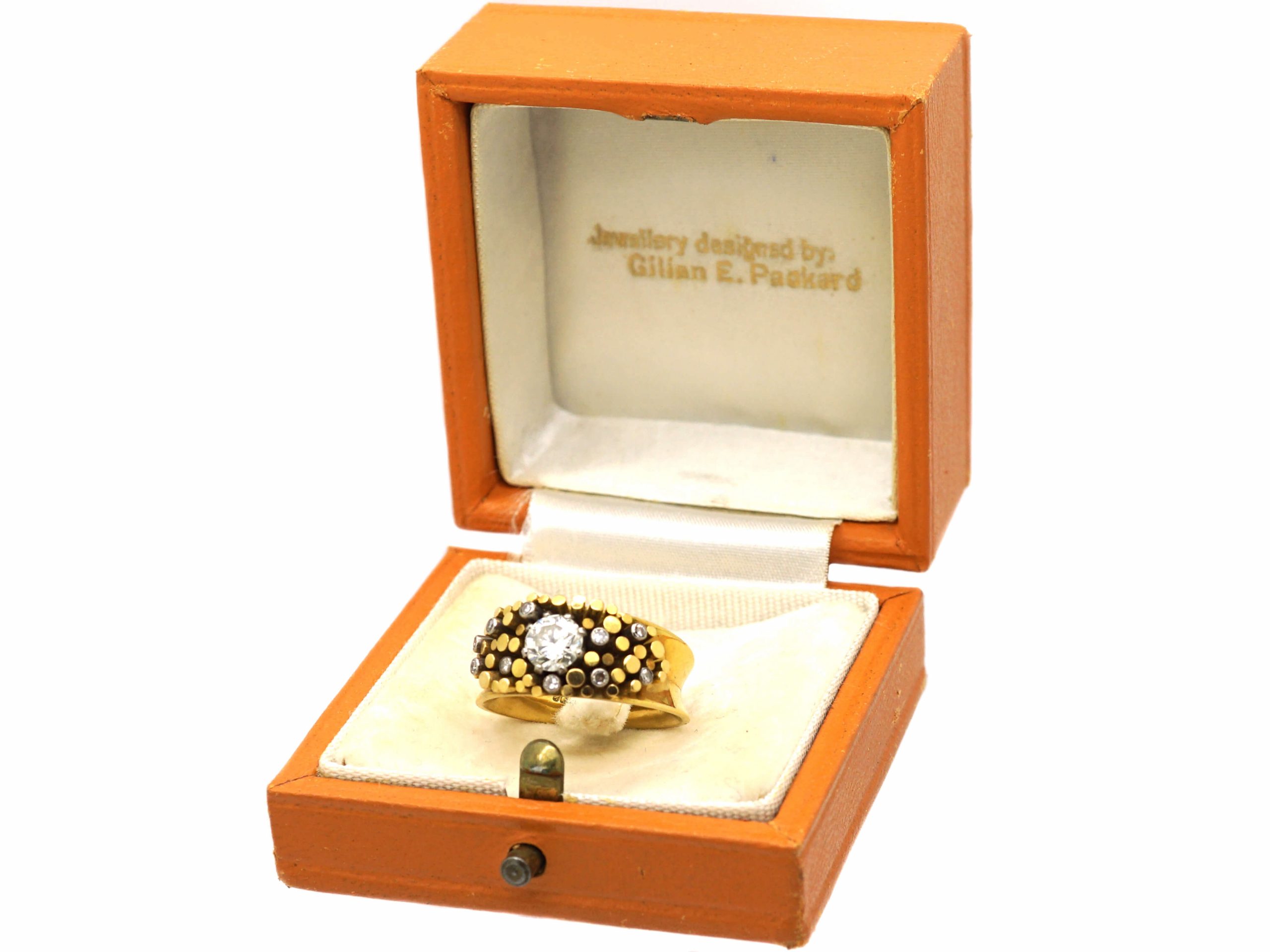 18ct Gold & Diamond Ring by Gilian Packard in the Original Case (805U ...