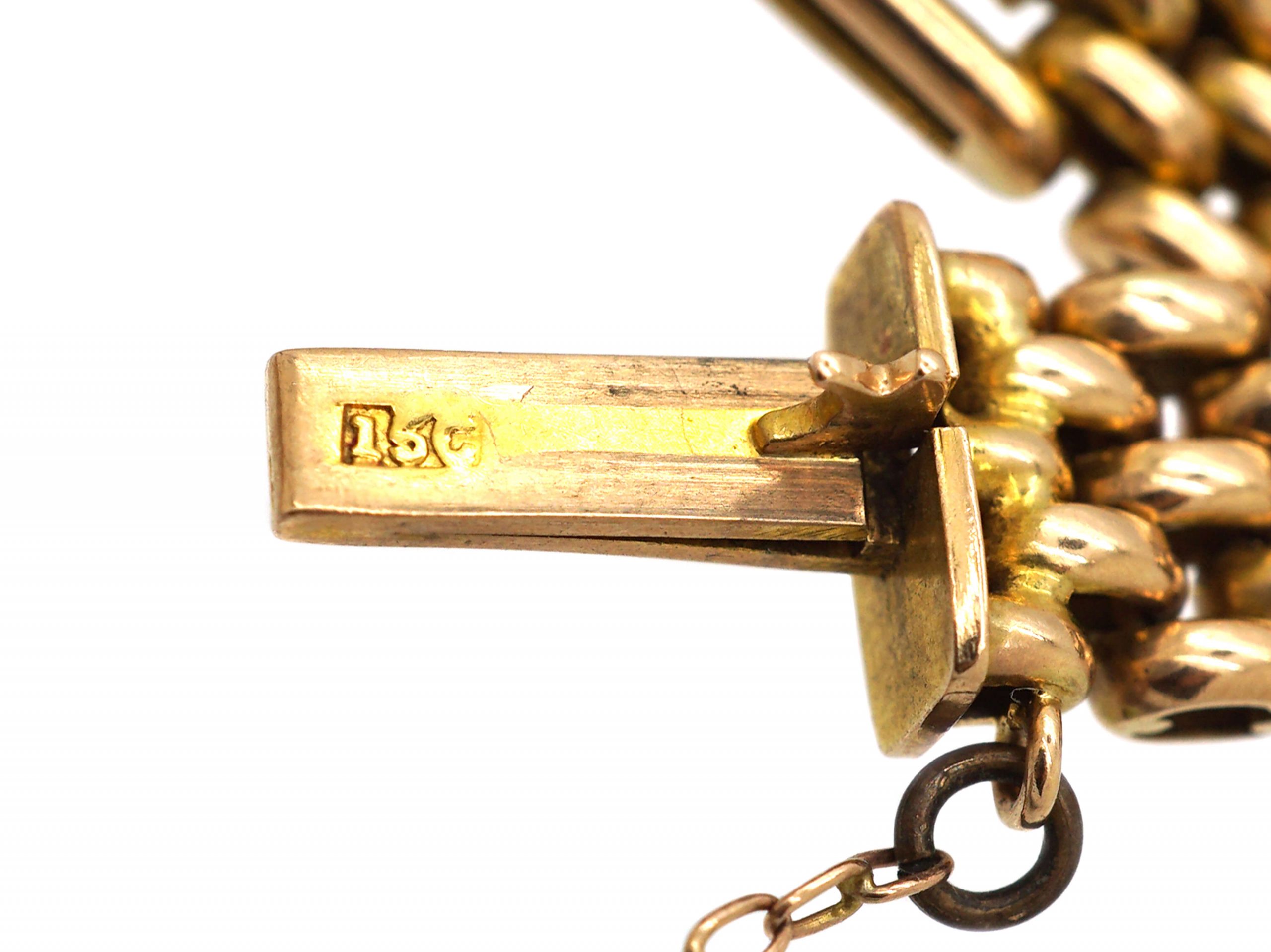 Edwardian 15ct Gold Gate Bracelet (693W) | The Antique Jewellery Company