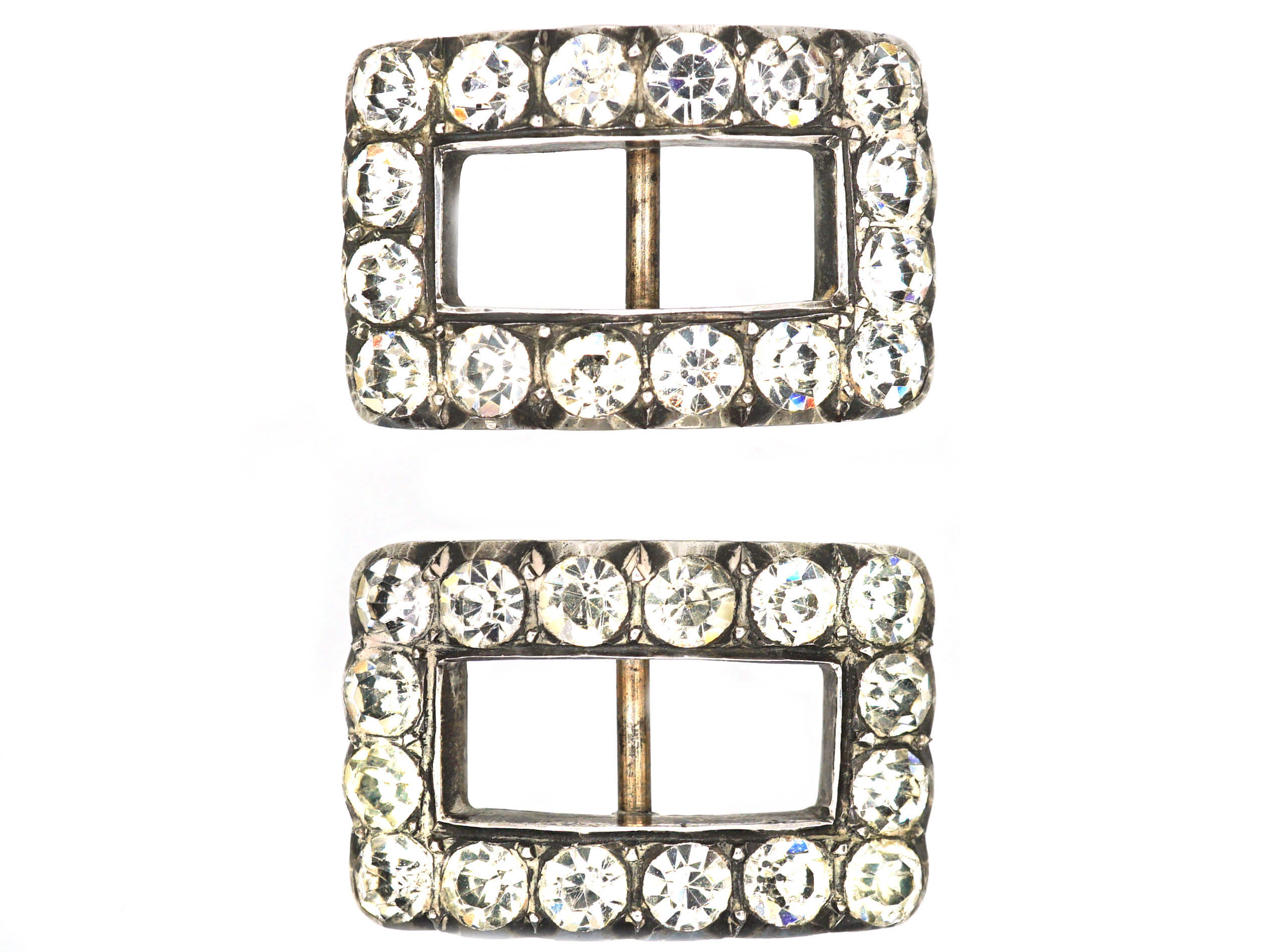 Victorian Pair of Silver & Paste Buckles (893H) | The Antique Jewellery ...
