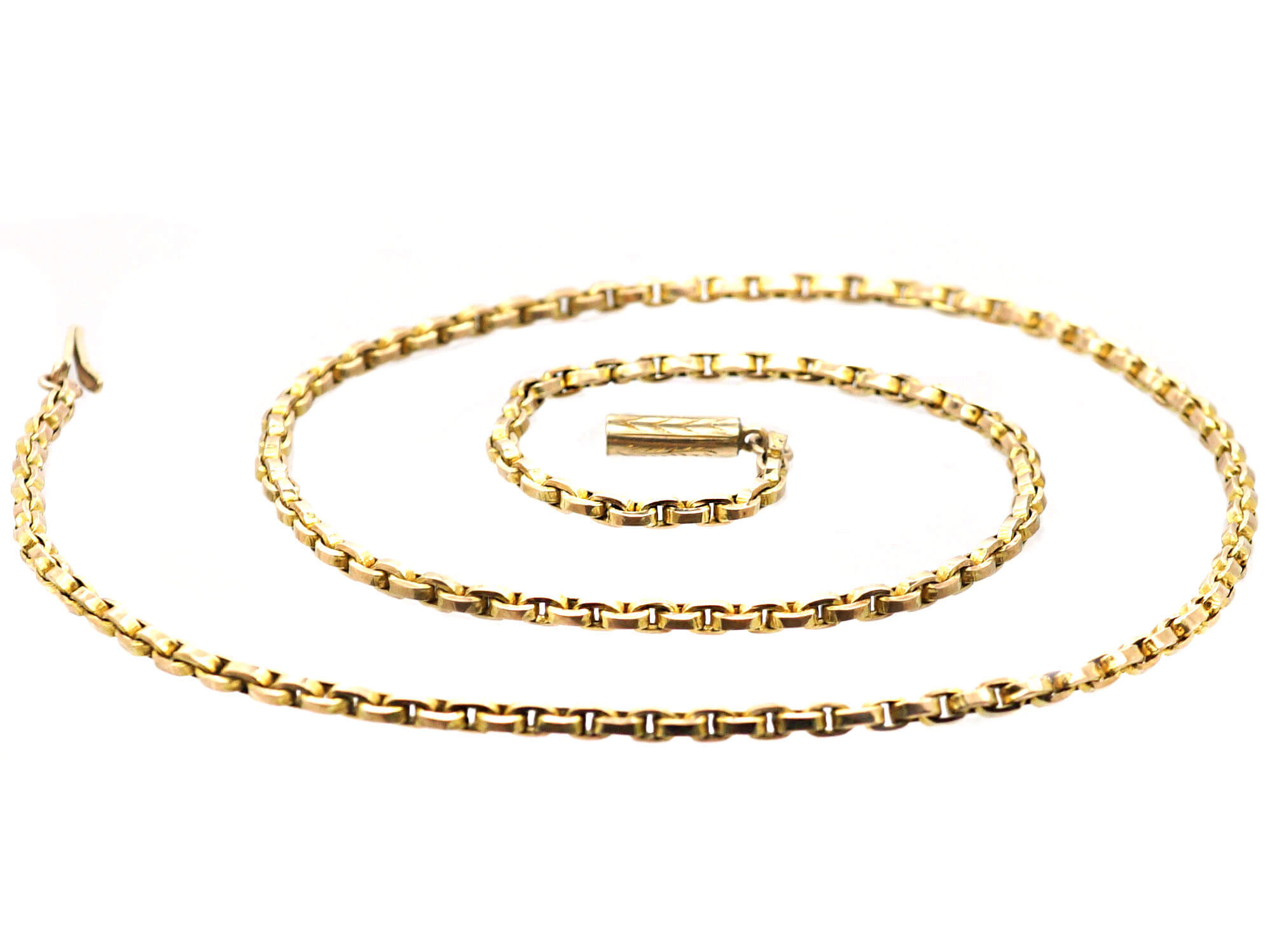 Victorian 9ct Gold Chain with Barrel Clasp (585R) | The Antique ...