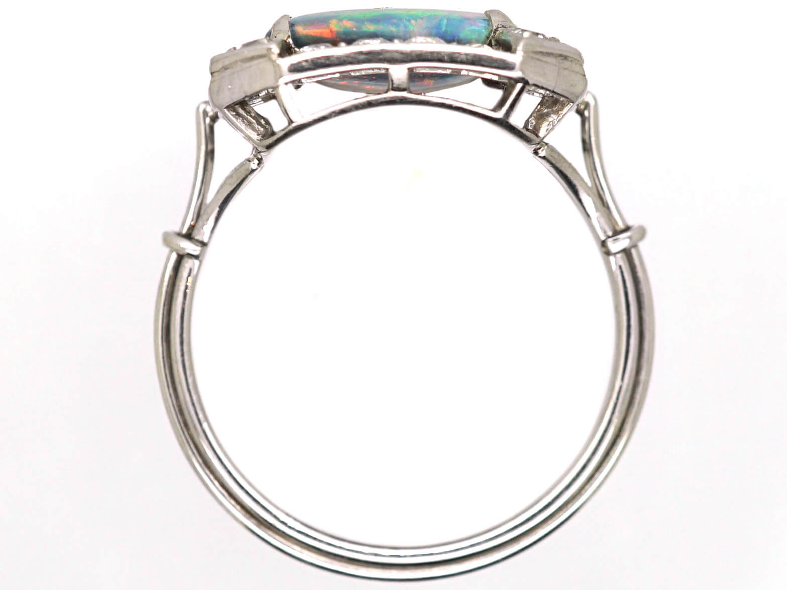 Art Deco Platinum, Black Opal & Diamond Ring (969W) | The Antique ... Art Deco Platinum, Black Opal & Diamond Ring (969W) | The Antique ...