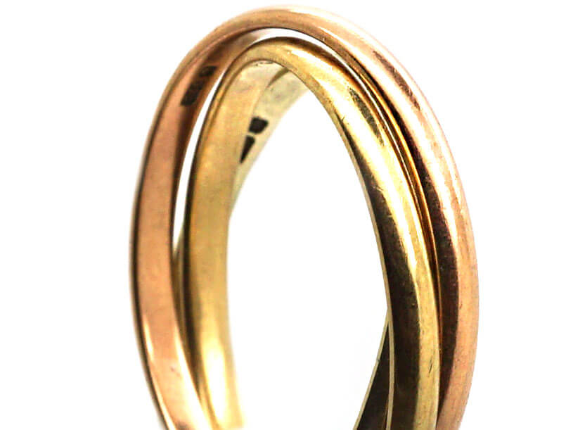9ct Three Colour Gold Russian Wedding Ring (651T) | The Antique ...