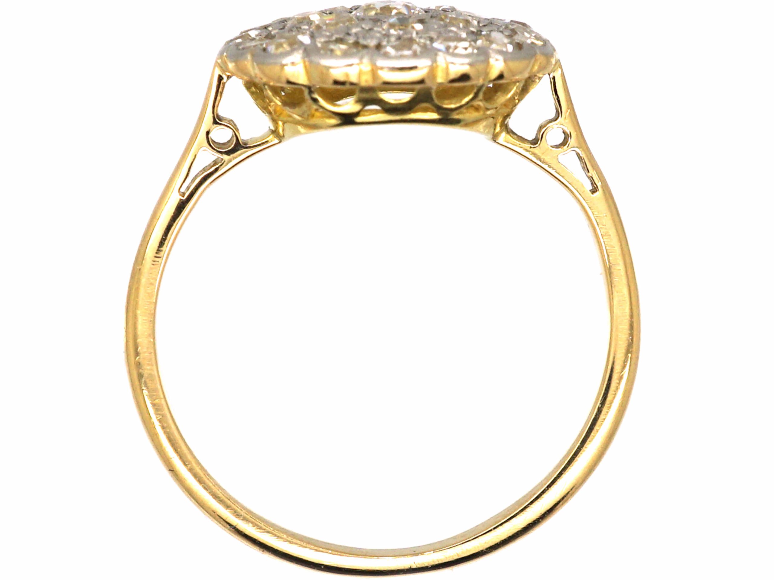 Edwardian 18ct Gold & Platinum, Diamond Pave Set Cluster Ring (959W ...