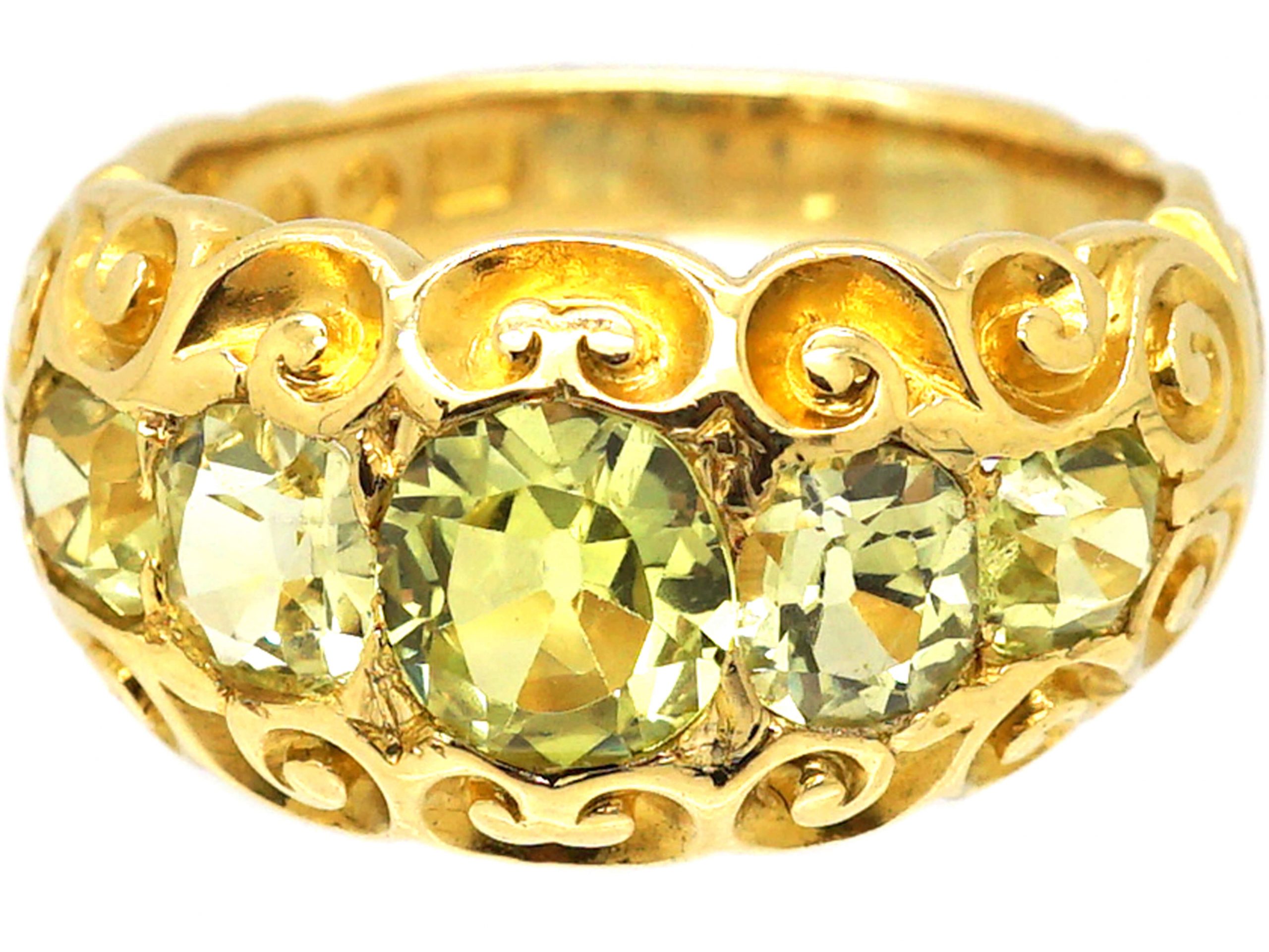 Victorian 18ct Gold Ring set with Five Chrysoberyls (872W) | The ...