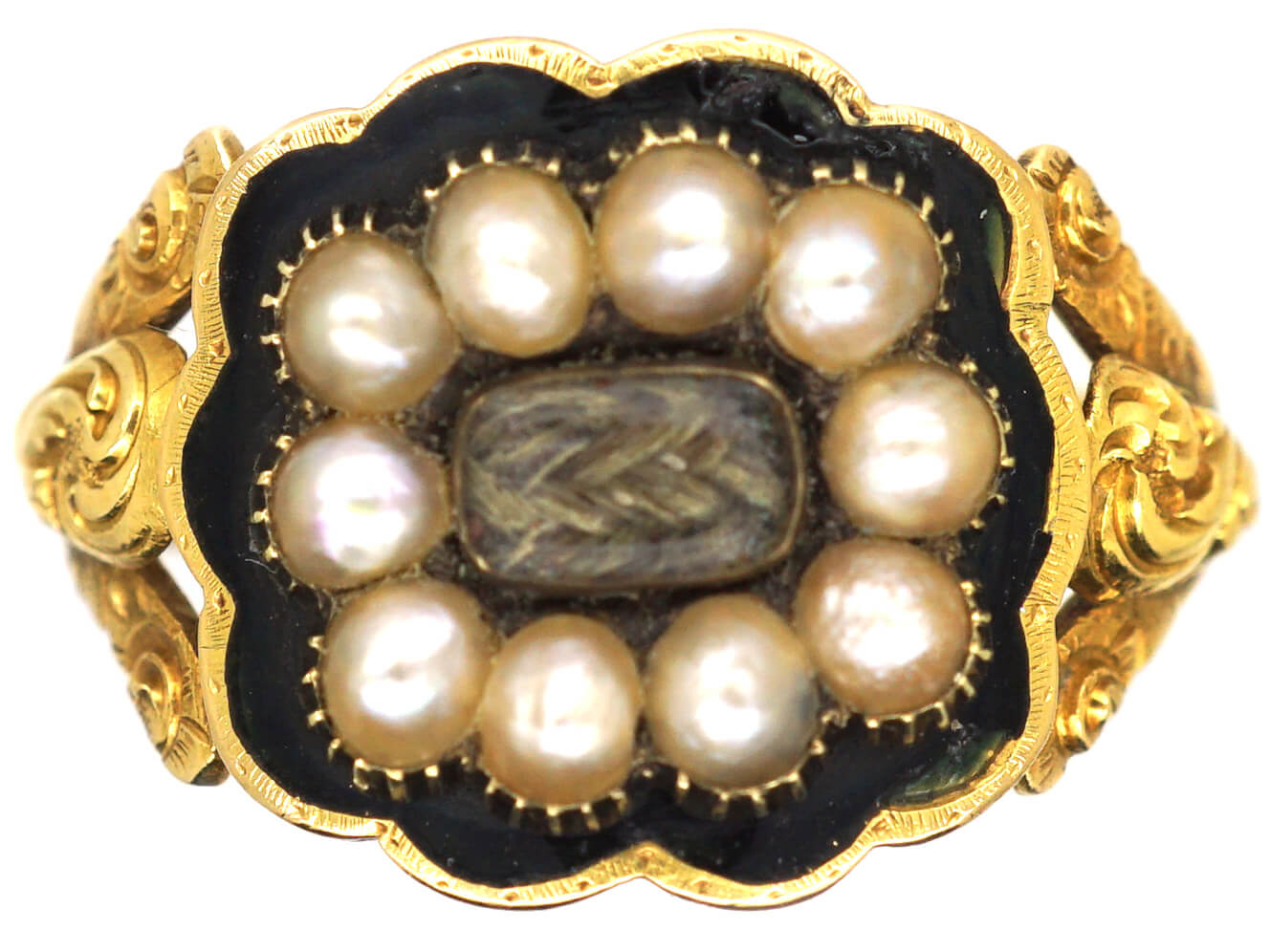 Georgian 18ct Gold & Black Enamel Mourning Ring (926W) | The Antique ...