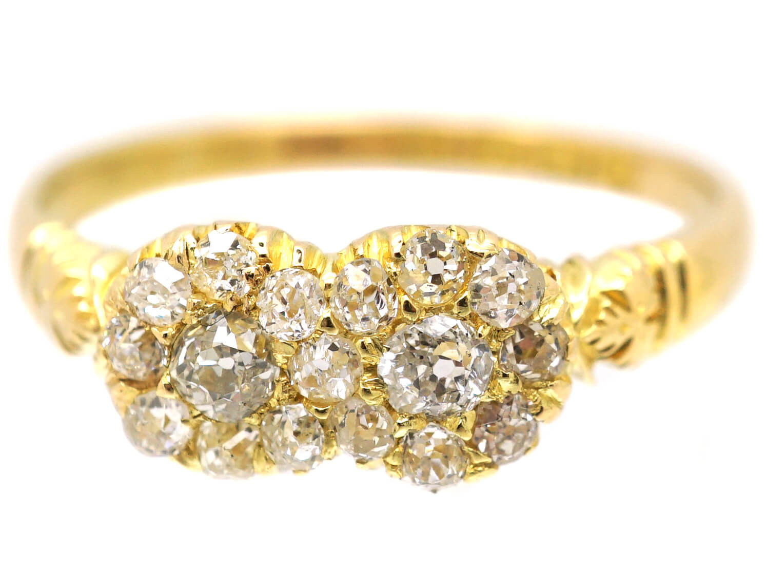 Victorian 18ct Gold Double Cluster Ring set with Diamonds (921W) | The ...