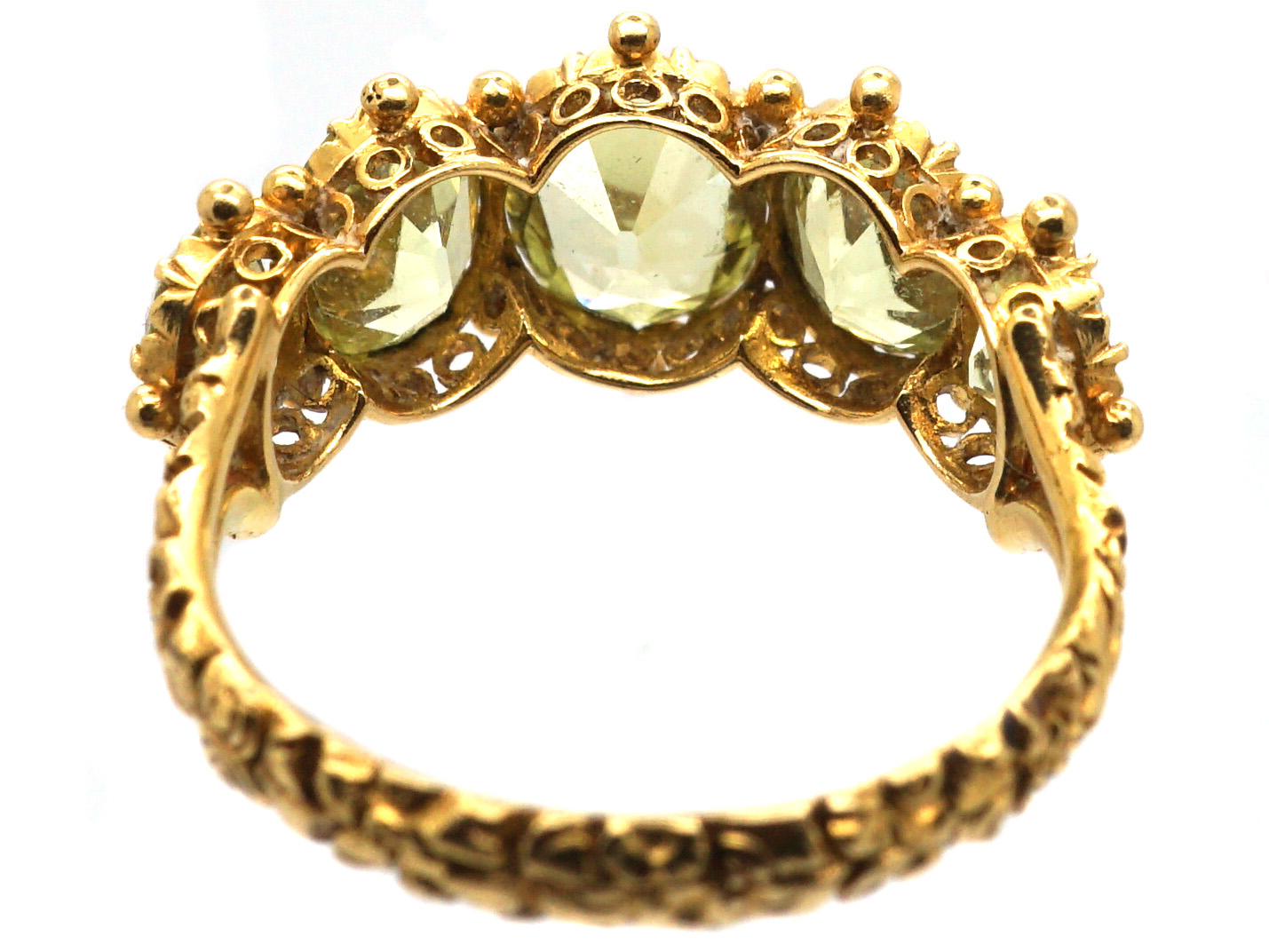 Georgian 18ct Gold Five Stone Chrysolite Ring (998W) | The Antique ...