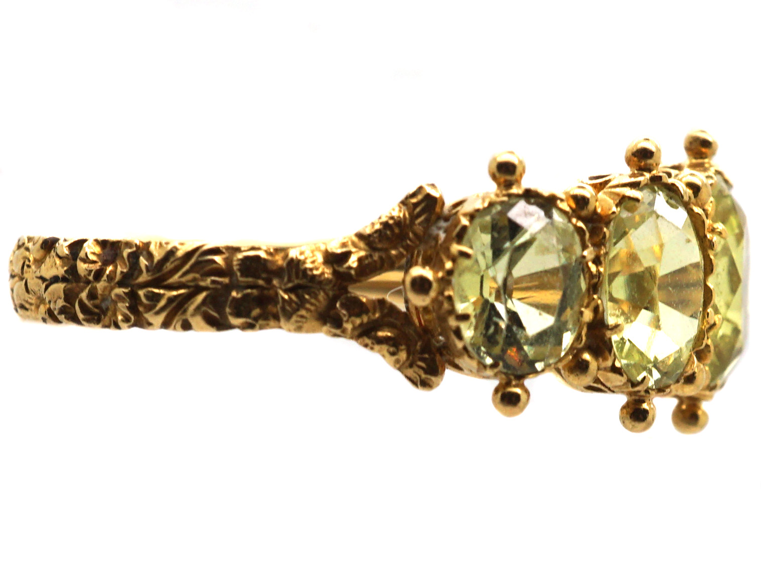 Georgian 18ct Gold Five Stone Chrysolite Ring (998W) | The Antique ...