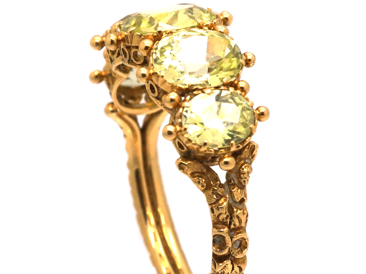 Georgian 18ct Gold Five Stone Chrysolite Ring (998W) | The Antique ...