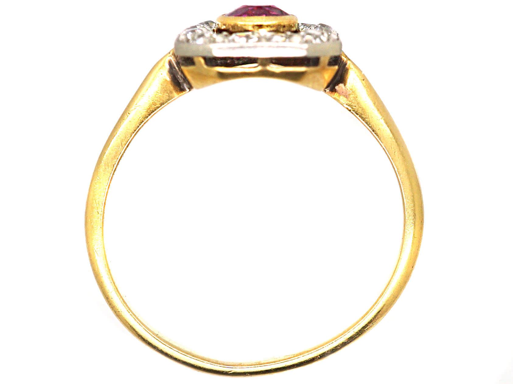 Early 20th Century 18ct Gold & Platinum, Ruby & Diamond Rectangular ...