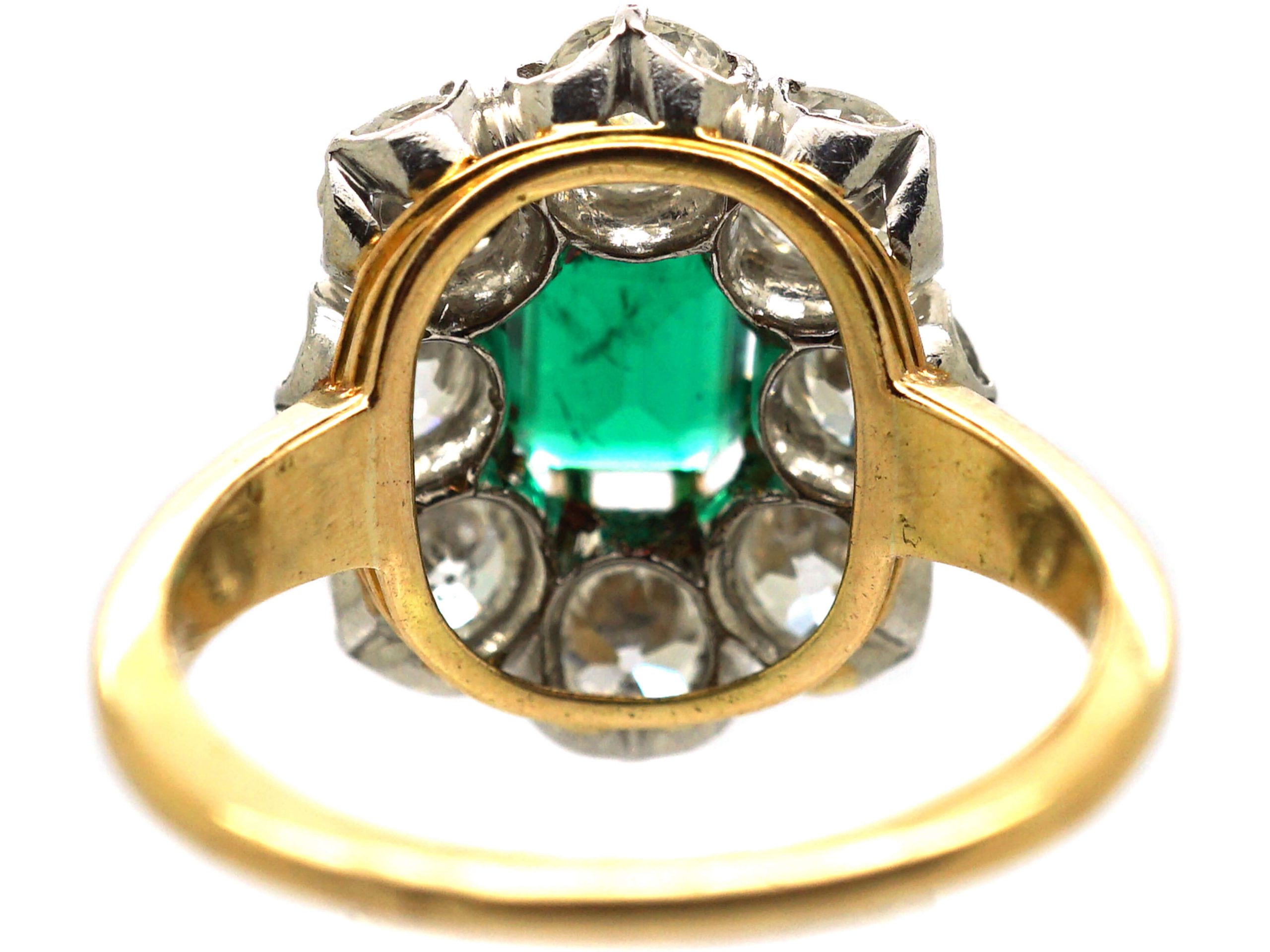 French Import Early 19th Century 18ct Gold, Large Emerald & Diamond ...