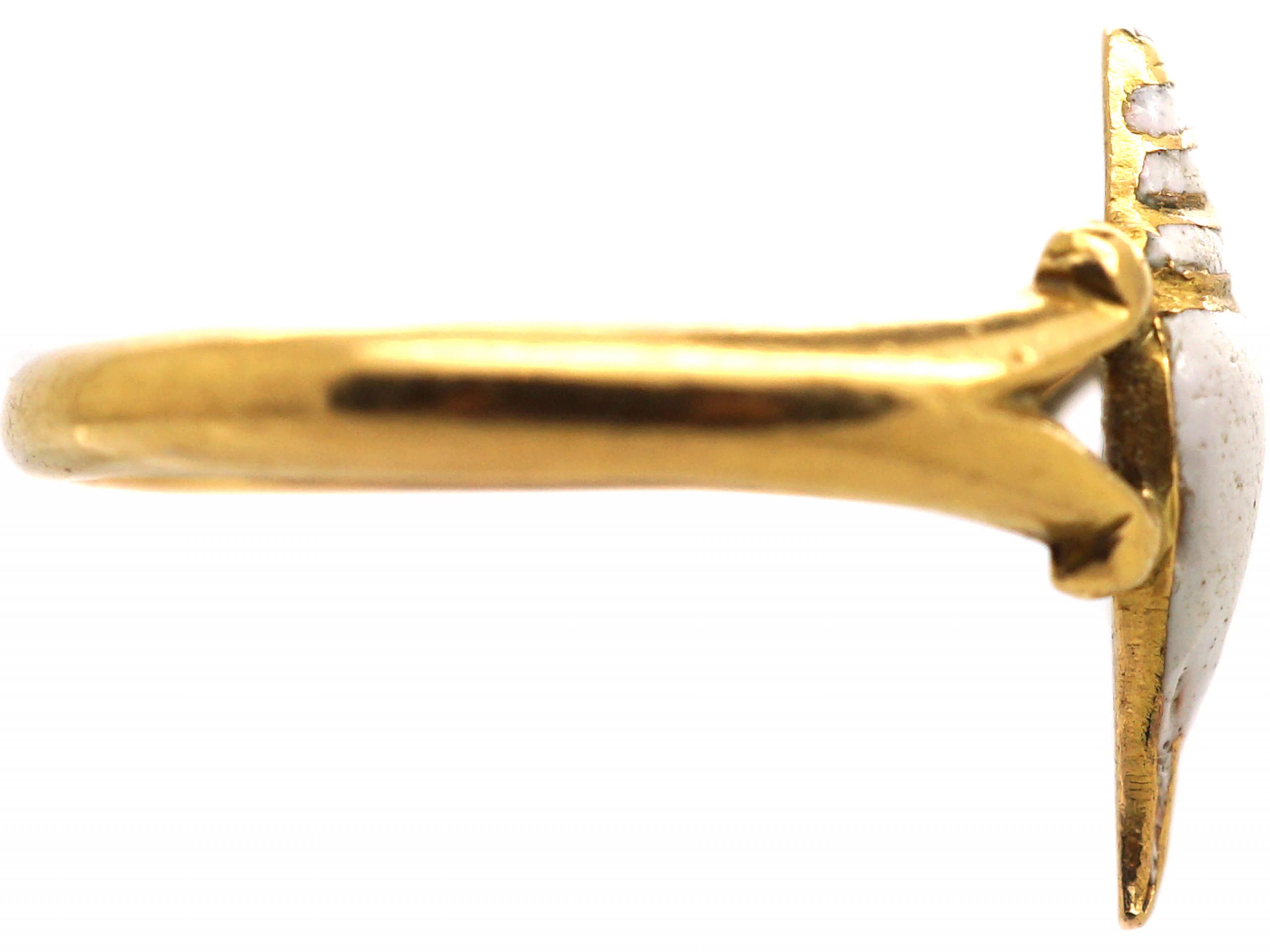 Georgian 18ct Gold Ring with Enamelled Conch Shell (162X) | The Antique ...