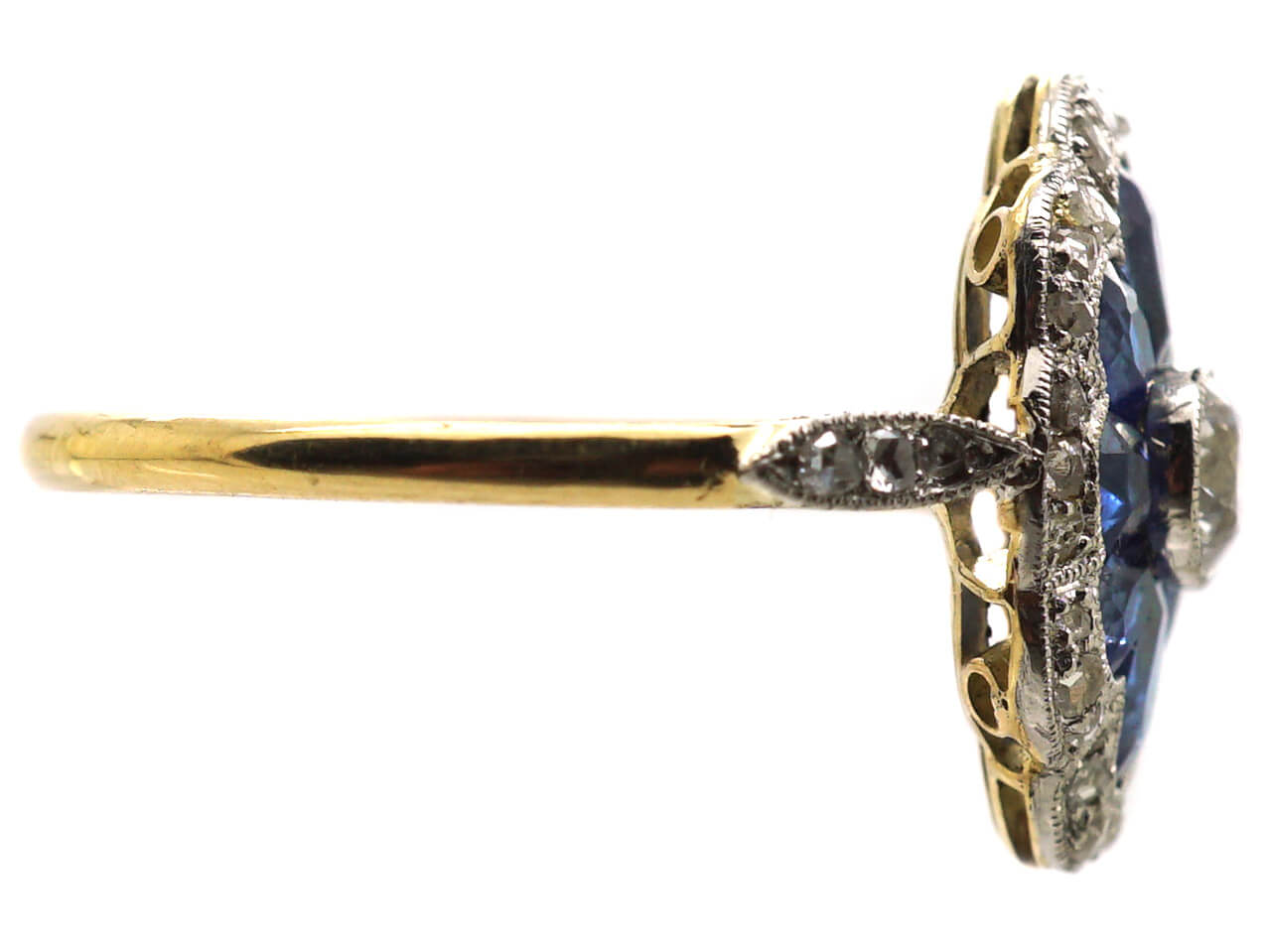 Early 20th Century 18ct Gold & Platinum, Sapphire & Diamond Oval ...