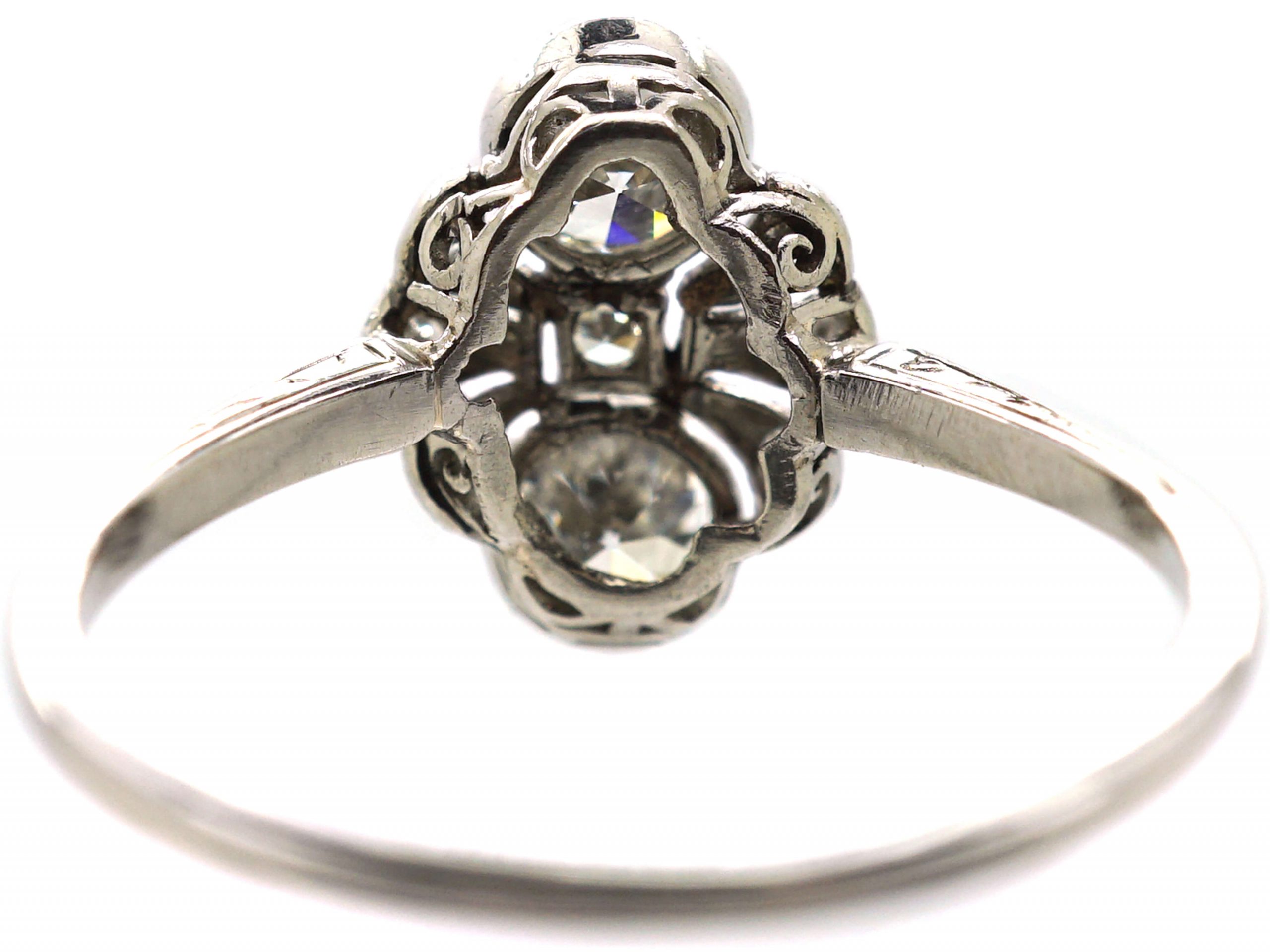 Edwardian Platinum Two Stone Diamond Fan Ring (227X) | The Antique ...