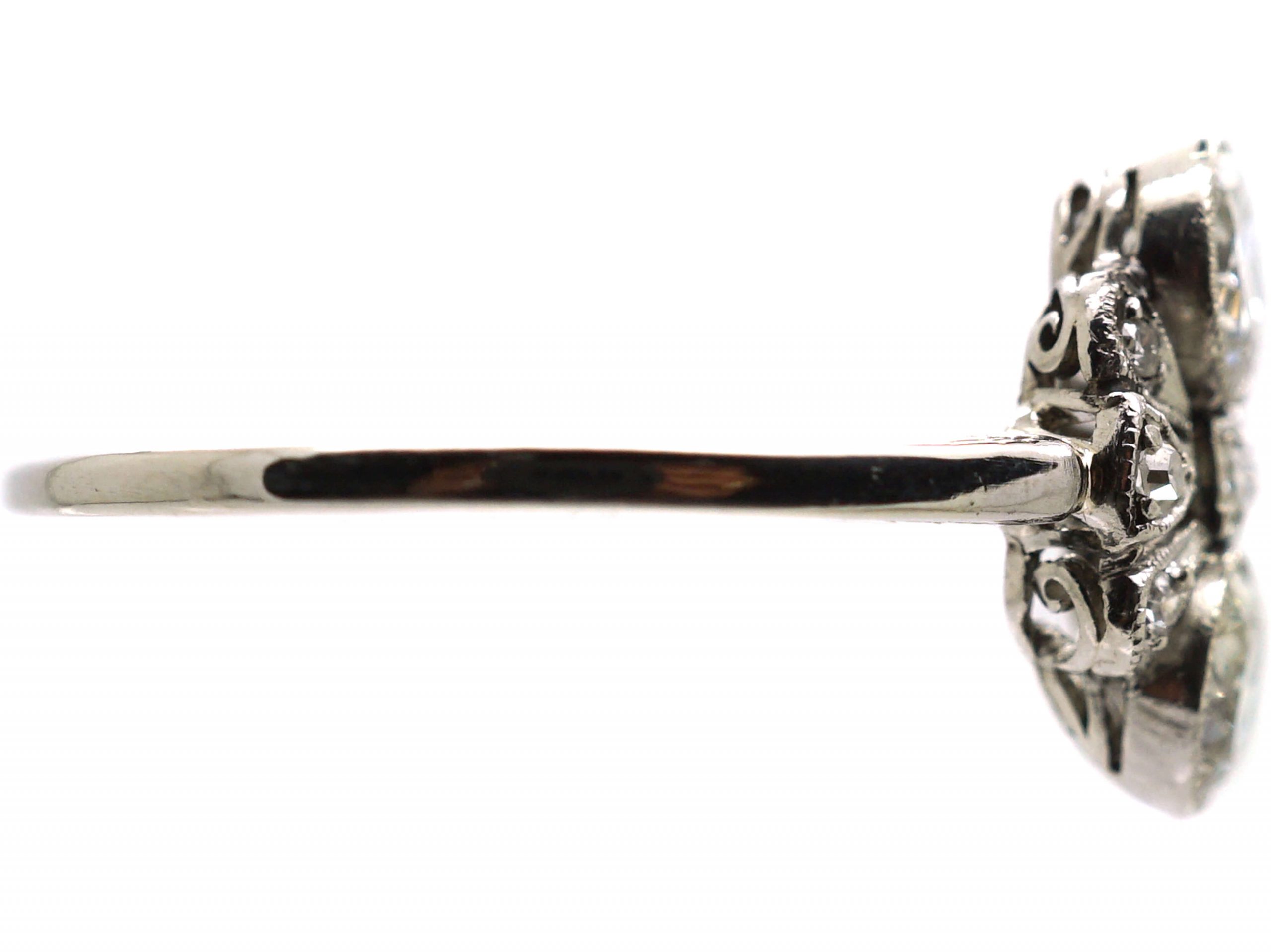 Edwardian Platinum Two Stone Diamond Fan Ring (227X) | The Antique ...