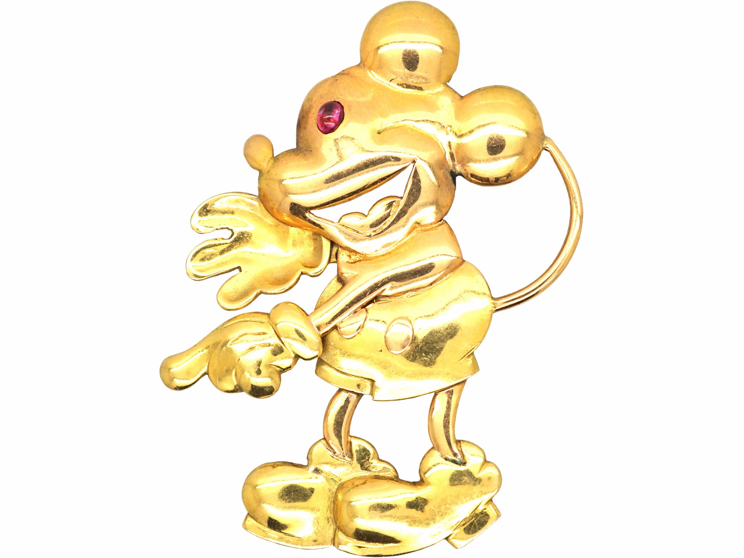 Mid 20th Century 15ct Gold Mickey Mouse Brooch (260X) | The Antique ...