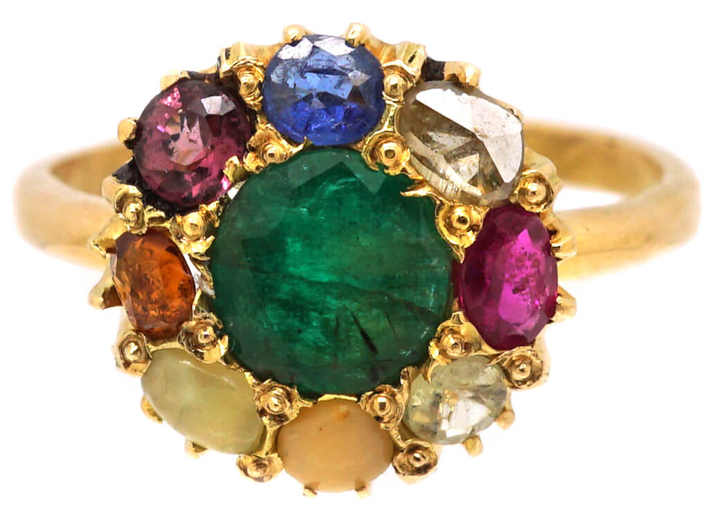 Early 20th Century 18ct Gold Navratna Ring (352X) | The Antique ...