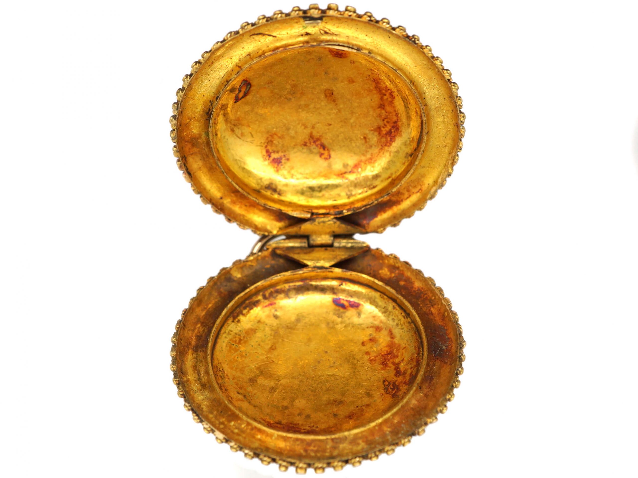 Georgian 18ct Gold Round Engine Turned Locket (316X) | The Antique ...