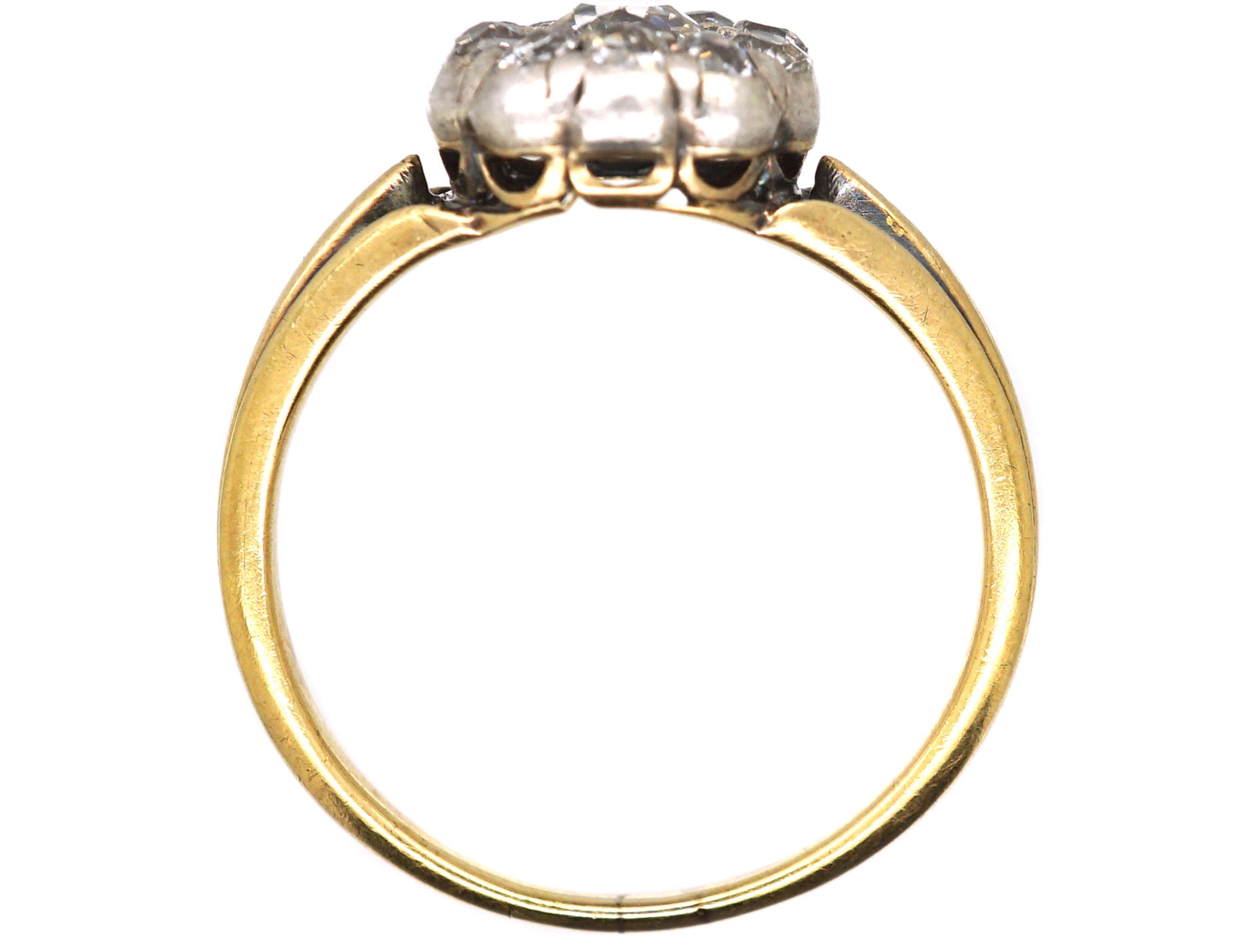 Georgian 18ct Gold & Silver, Diamond Cluster Ring (146X) | The Antique ...