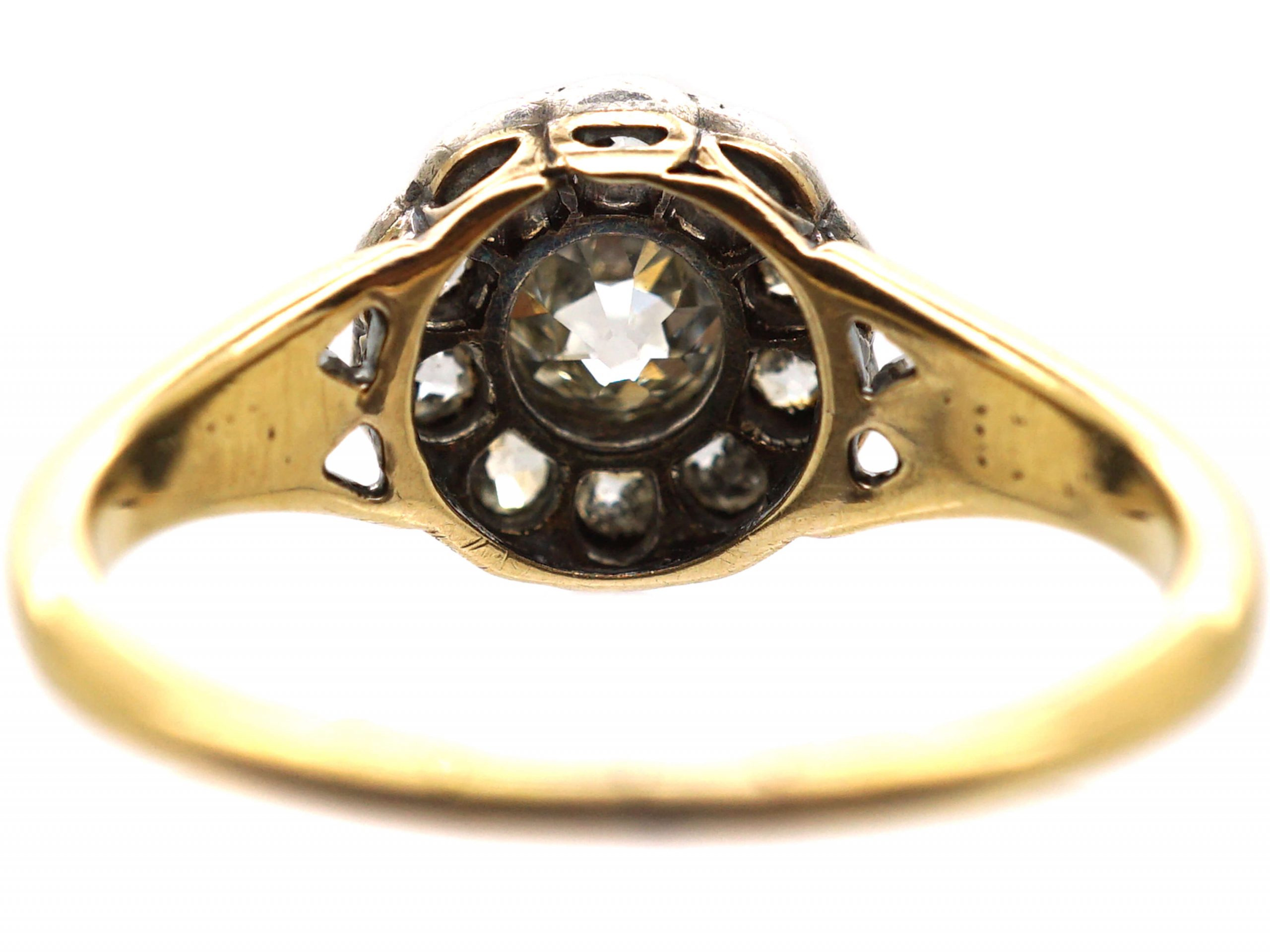 Georgian 18ct Gold & Silver, Diamond Cluster Ring (146X) | The Antique ...