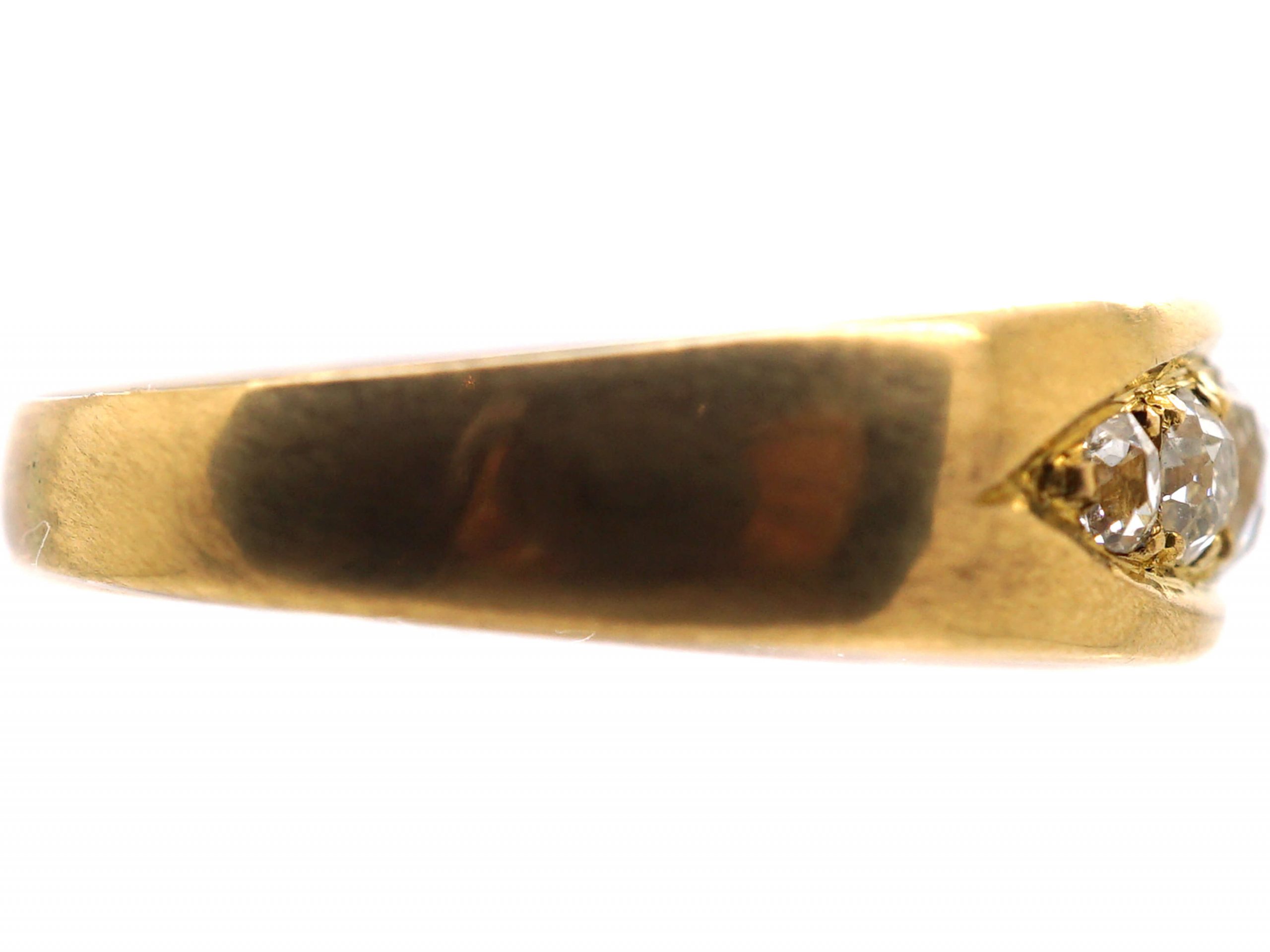 Edwardian 18ct Gold Boat Shaped Ring set with Five Diamonds (180X ...