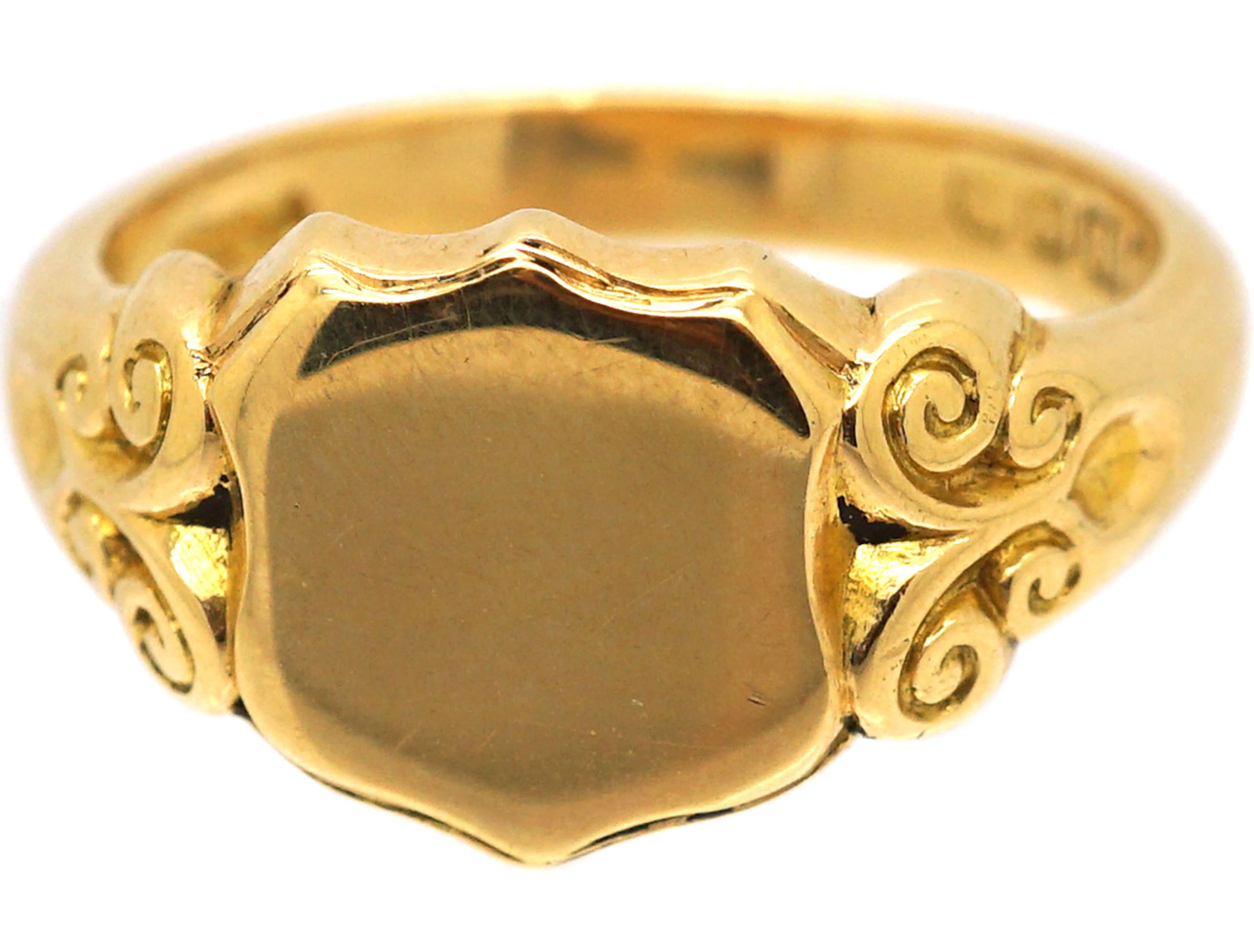 Victorian 18ct Gold Signet ring (400X) | The Antique Jewellery Company