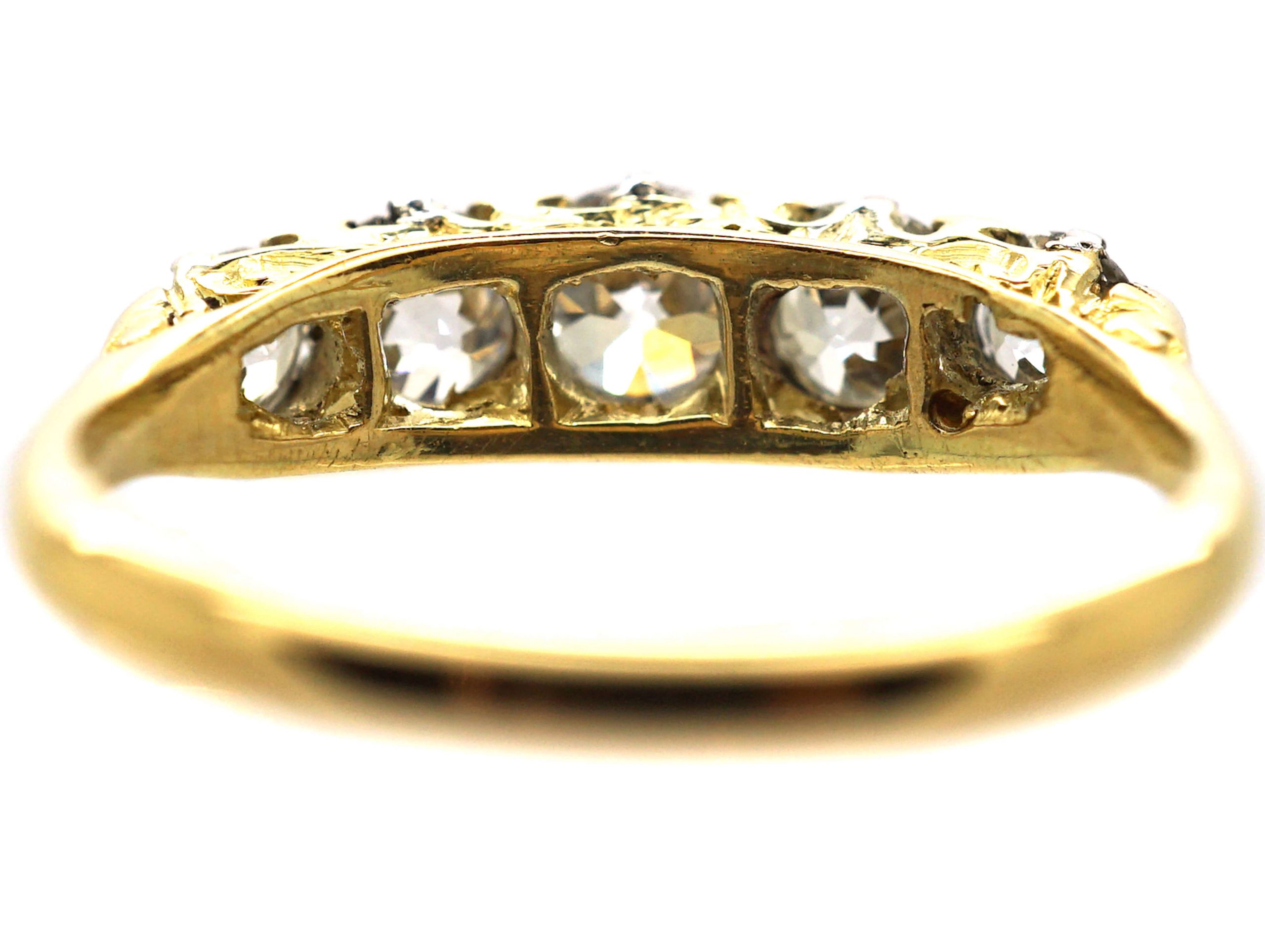 Victorian 18ct Gold, Diamond Carved Half Hoop Ring (403X) | The Antique ...
