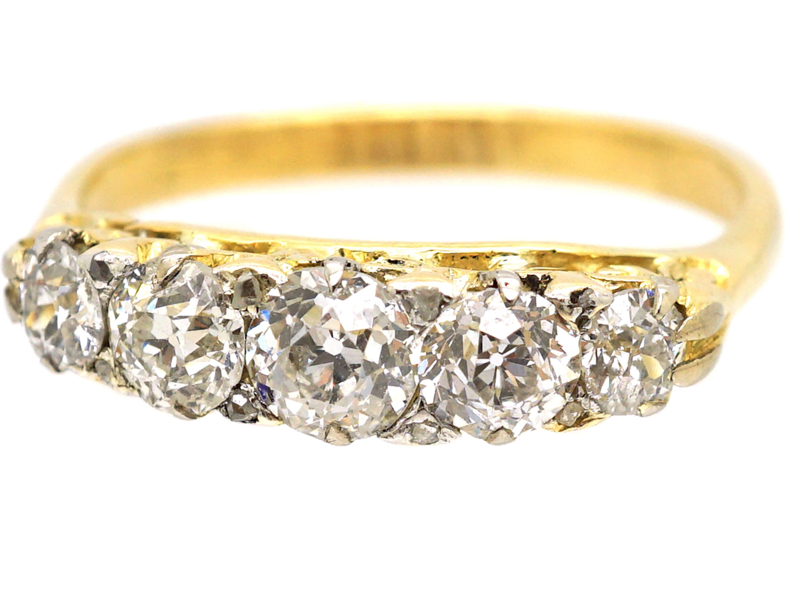 Victorian 18ct Gold, Diamond Carved Half Hoop Ring (403X) | The Antique ...
