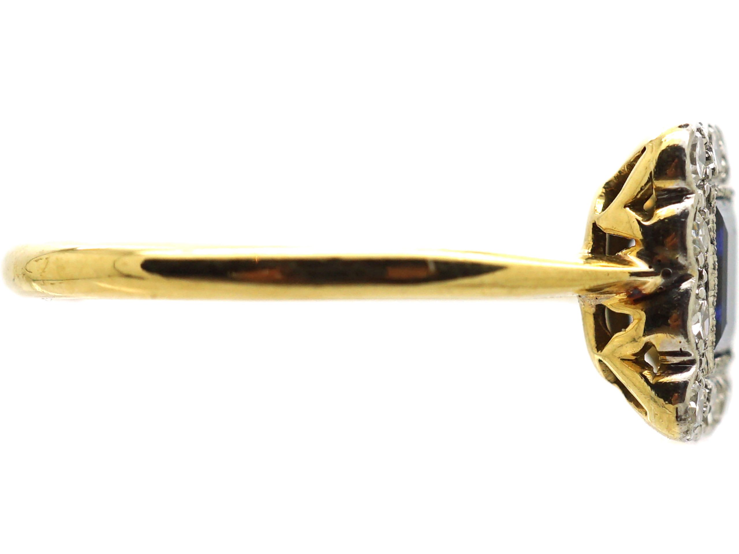 Early 20th Century 18ct Gold & Platinum, Sapphire & Diamond Rectangular ...