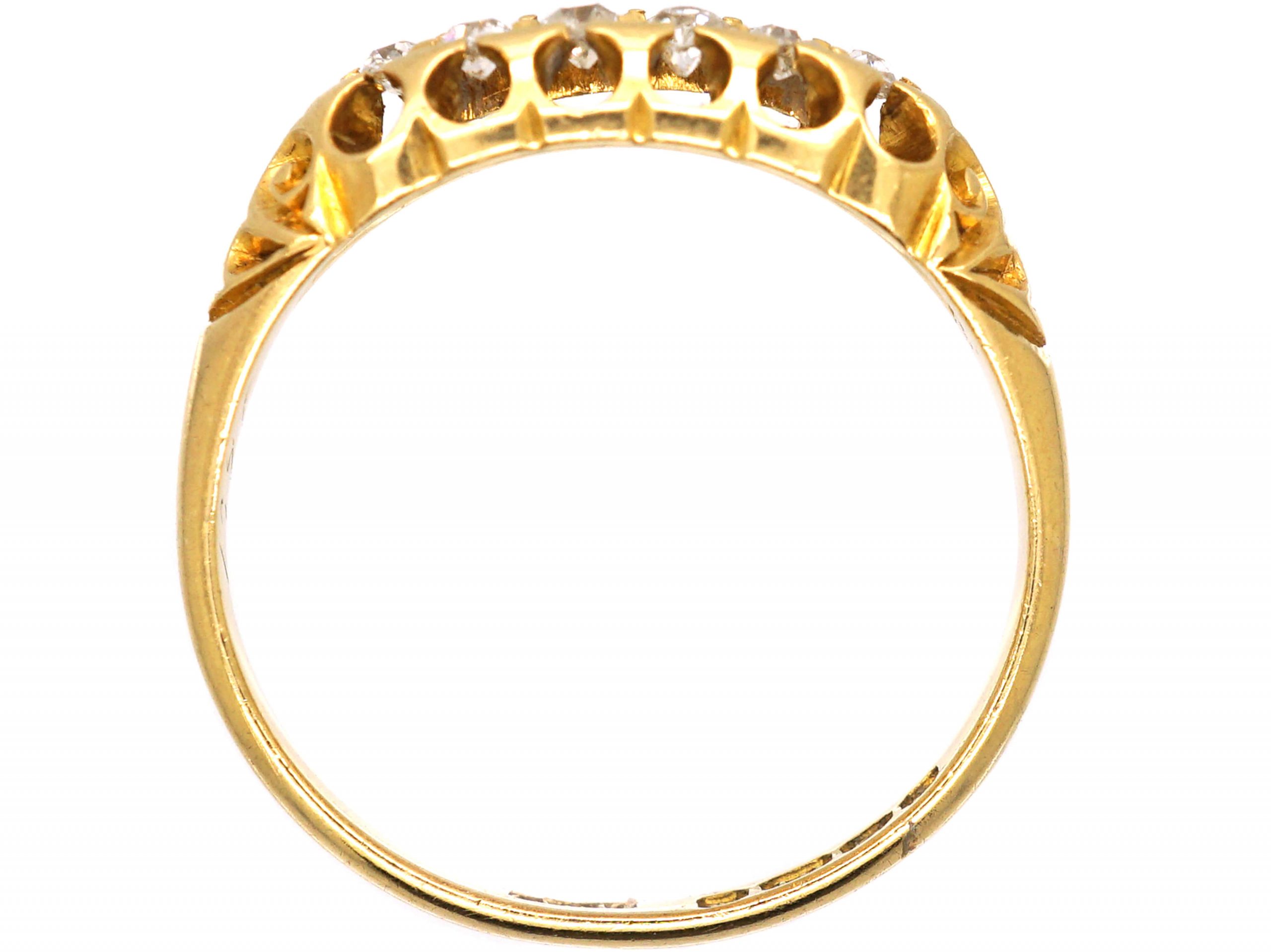 Edwardian 18ct Gold Boat Shaped Ring set with Diamonds (195X) | The ...