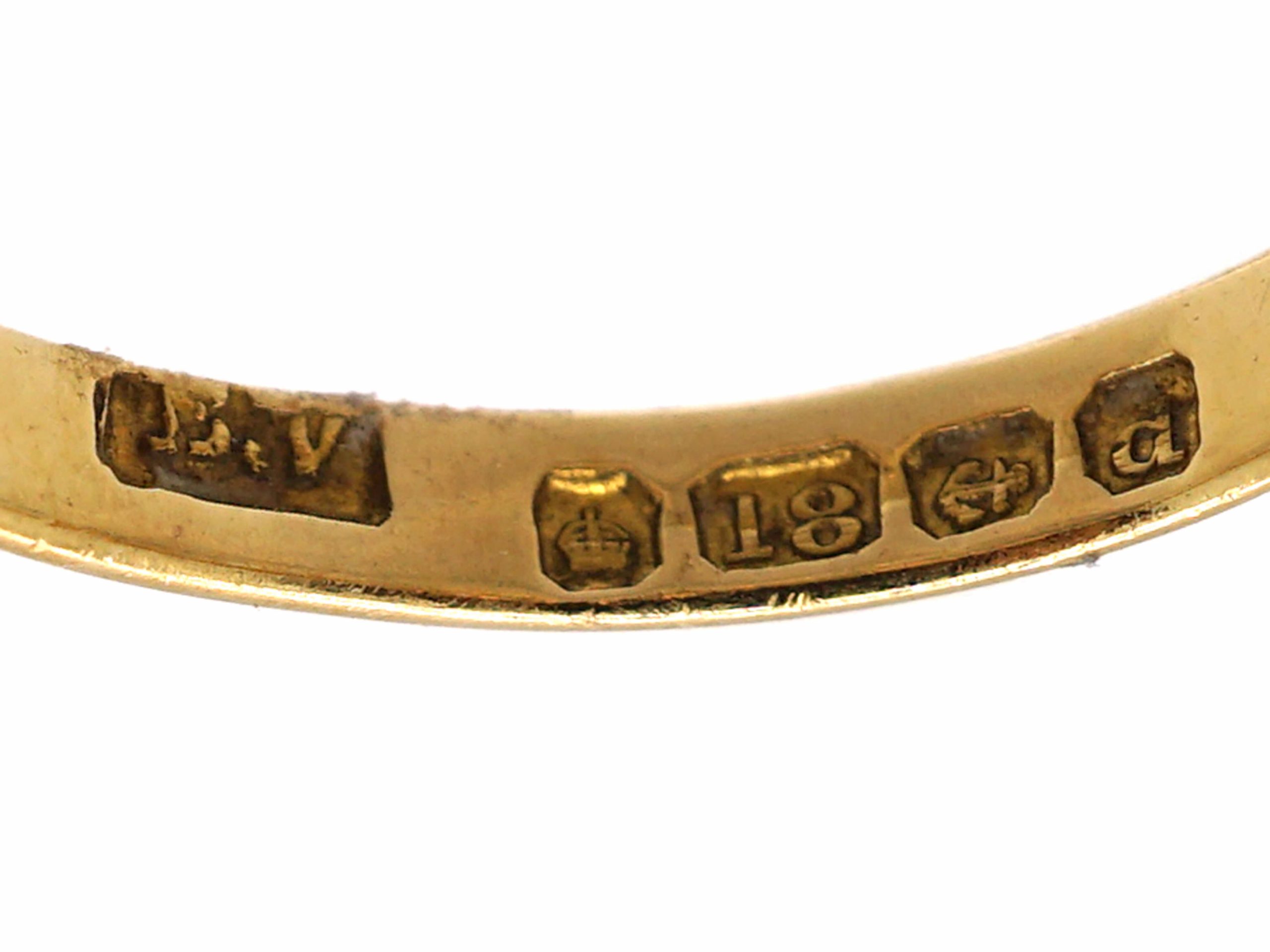 Edwardian 18ct Gold Boat Shaped Ring set with Diamonds (195X) | The ...