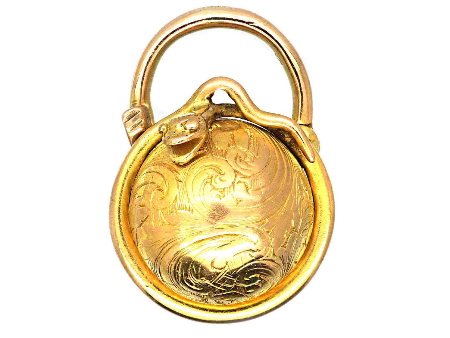 Victorian 15ct Gold Snake Padlock (254X) | The Antique Jewellery Company