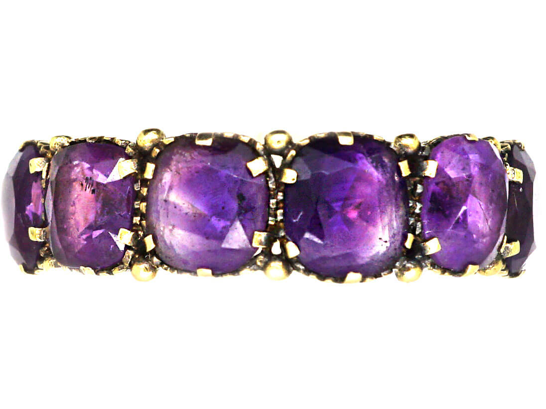 Georgian 15ct Gold Amethyst Six Stone Ring (481X) | The Antique ...