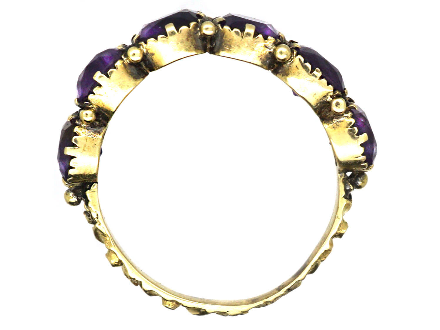 Georgian 15ct Gold Amethyst Six Stone Ring (481X) | The Antique ...