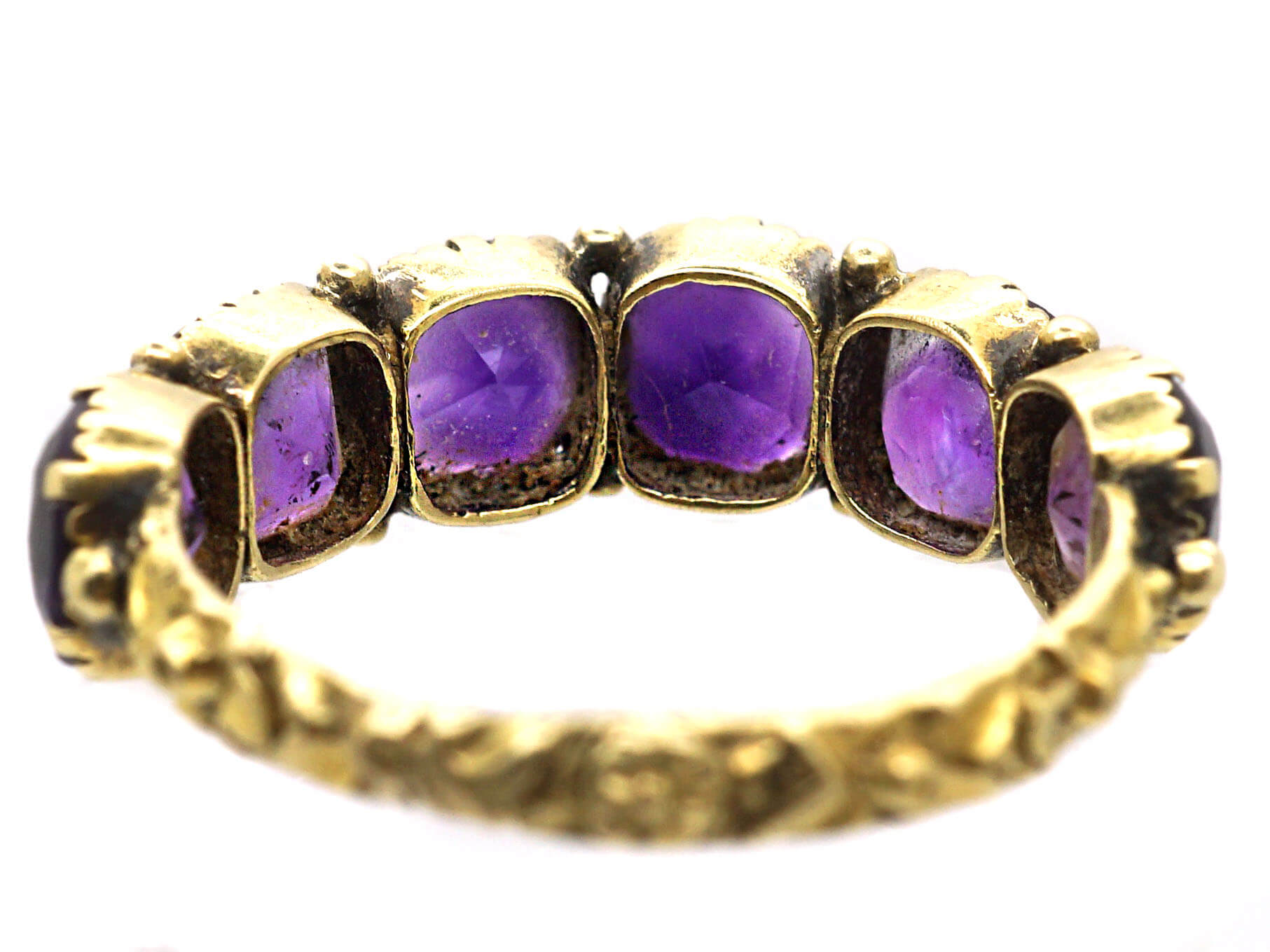 Georgian 15ct Gold Amethyst Six Stone Ring (481X) | The Antique ...