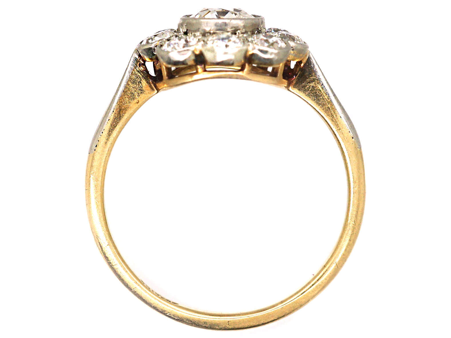 Edwardian 18ct Gold & Platinum, Daisy Diamond Cluster Ring (493X) | The ...