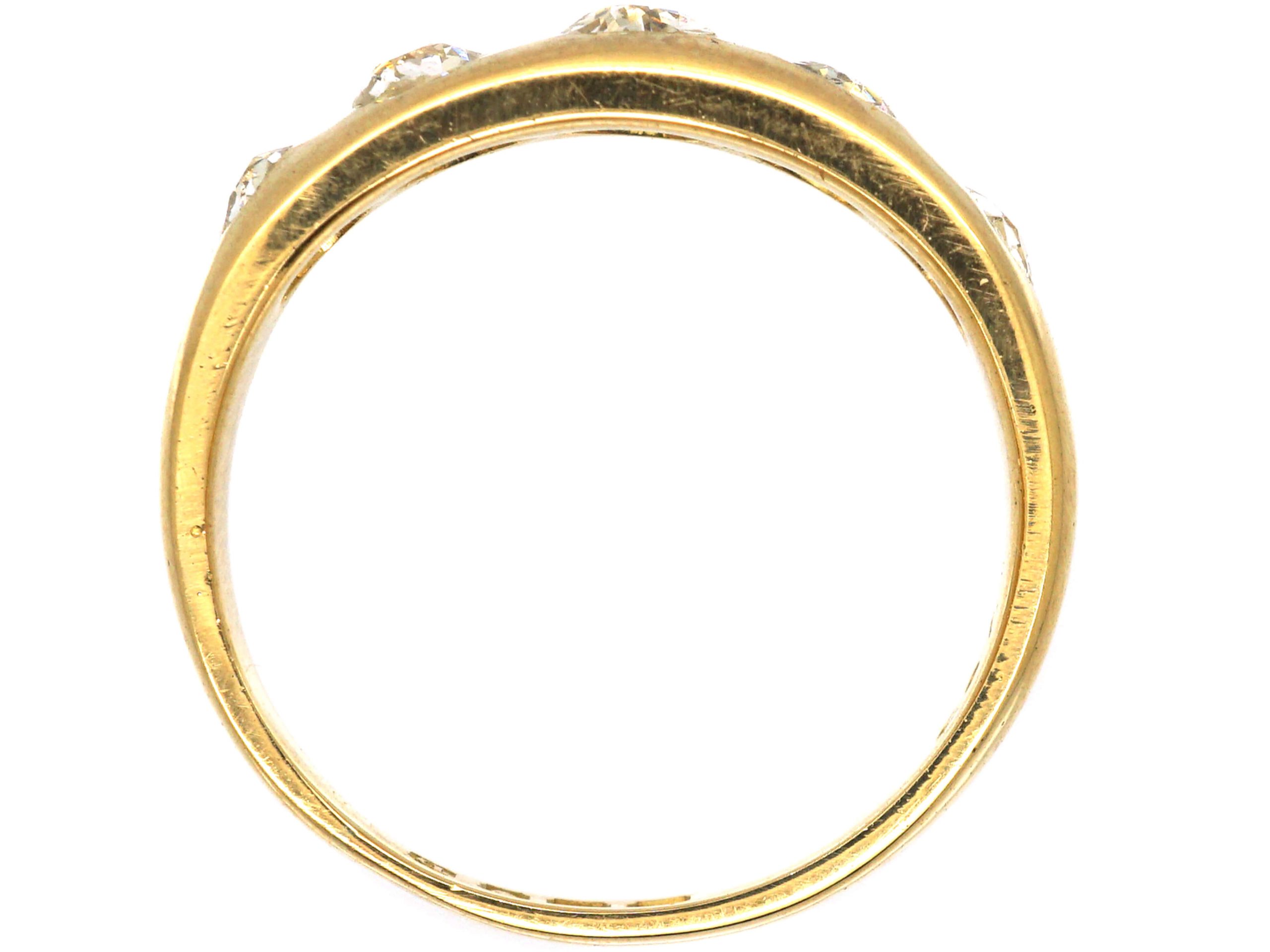 Victorian 18ct Gold, Five Stone Diamond Rub Over set Ring (488X) | The ...