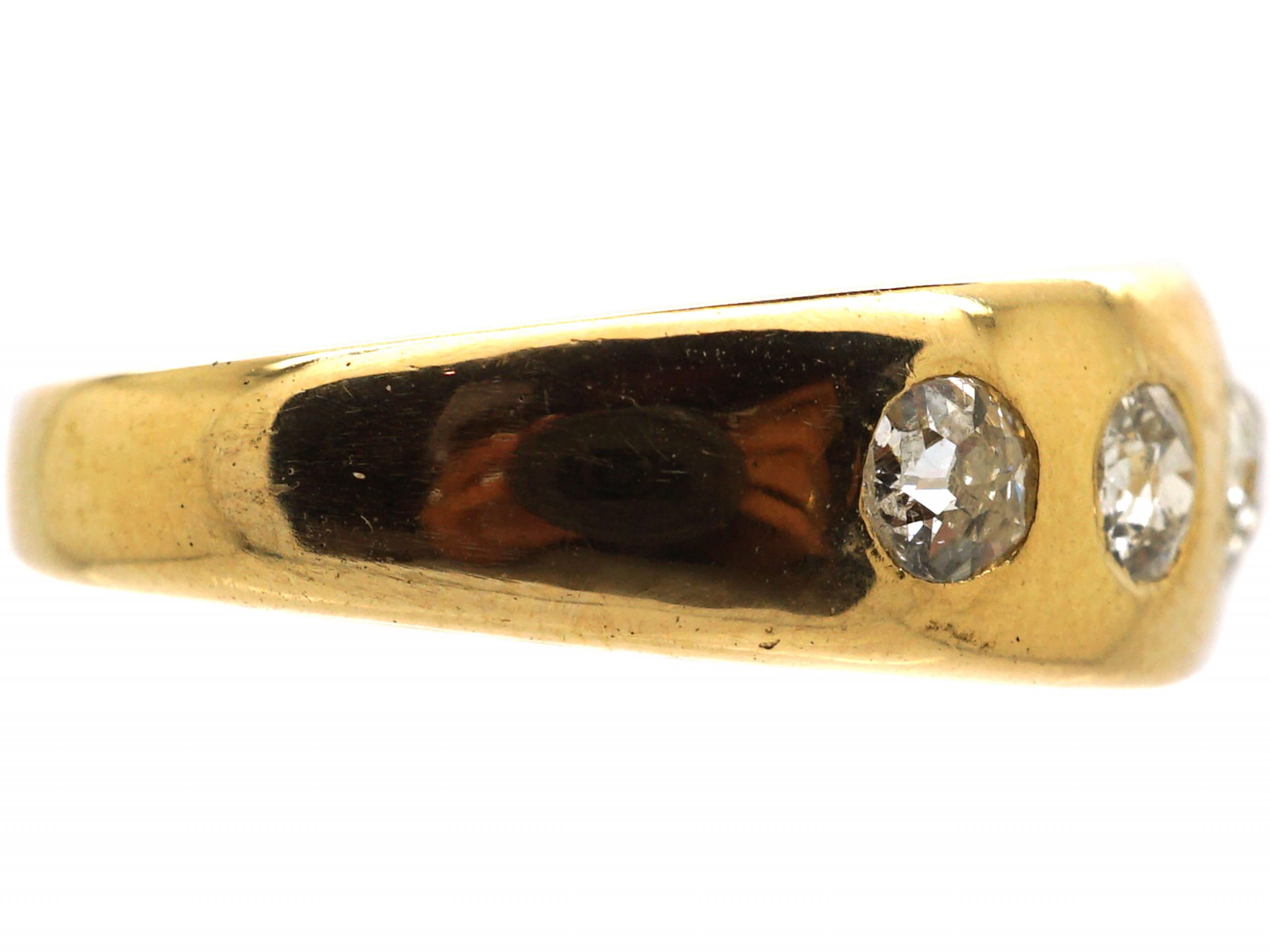 Victorian 18ct Gold, Five Stone Diamond Rub Over set Ring (488X) | The ...